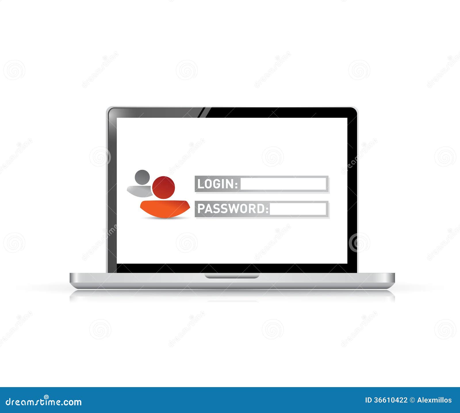 Laptop Computer Login Illustration Design Stock Illustration ...