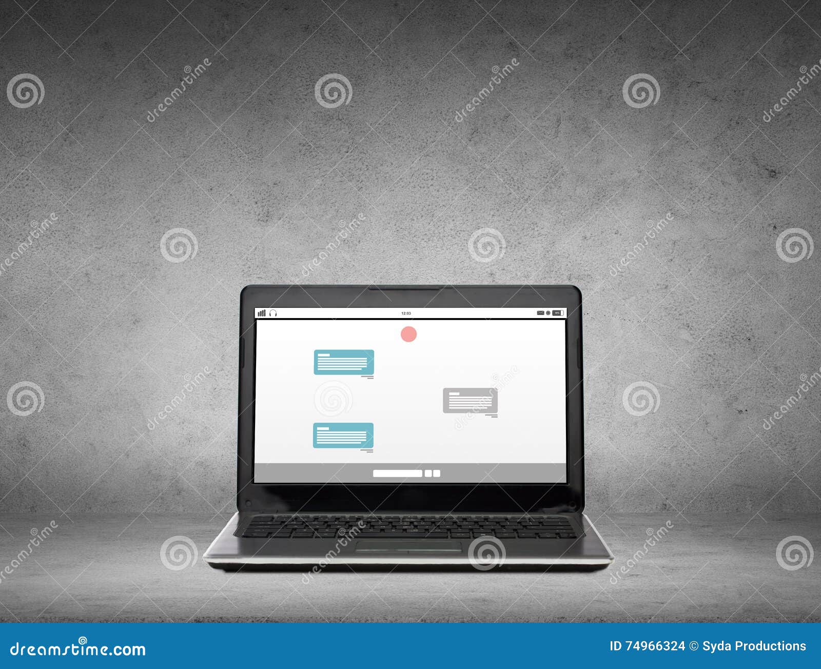 Laptop Computer with Messenger Chat on Screen Stock Photo - Image of ...