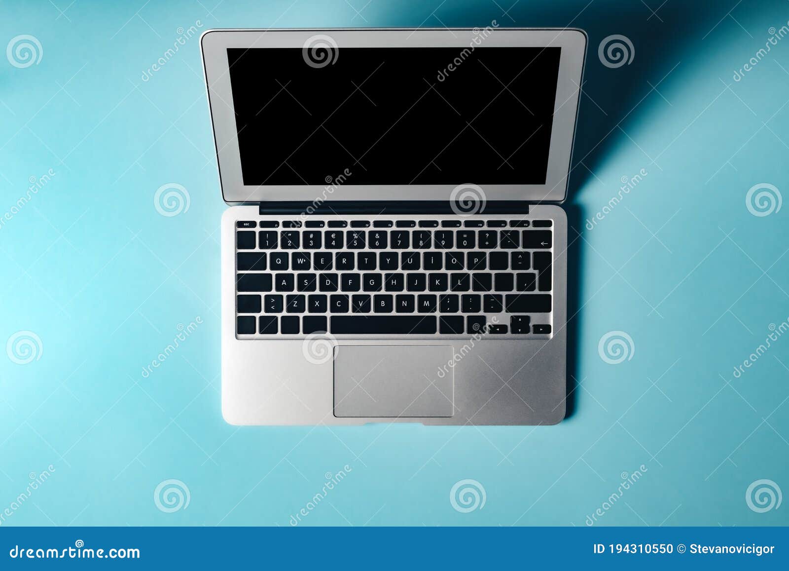 Laptop Computer Mock Up Screen, Top View Stock Photo - Image of ...
