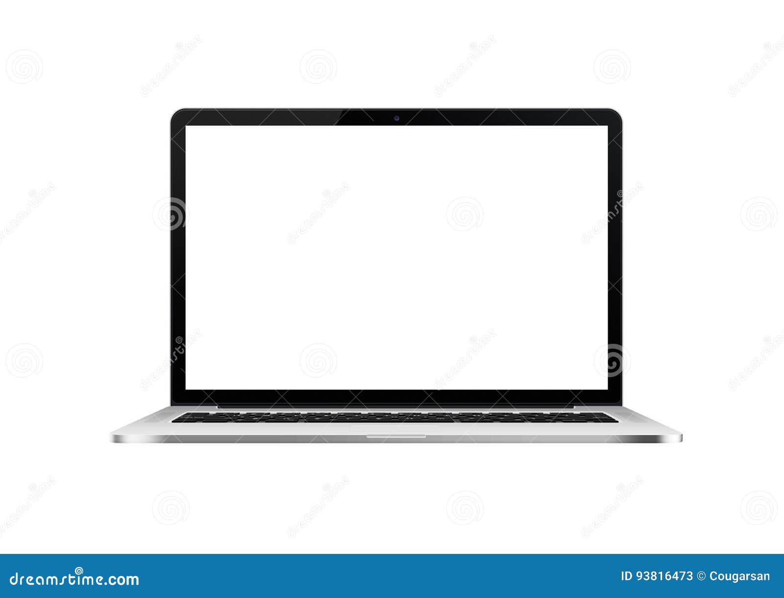 Laptop Computer Mockup with White Screen Stock Image - Image of empty ...