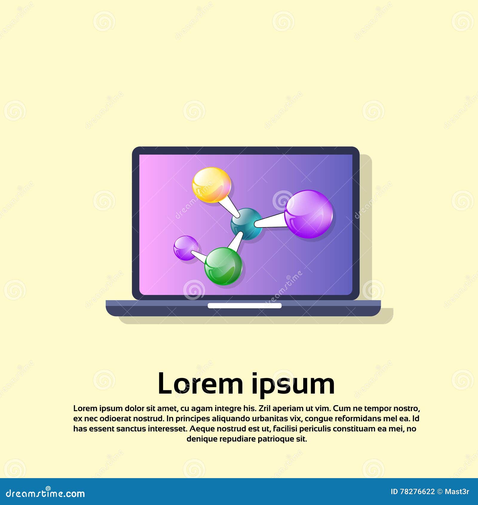 Laptop Computer Molecular Chain Chemistry Stock Vector - Illustration ...