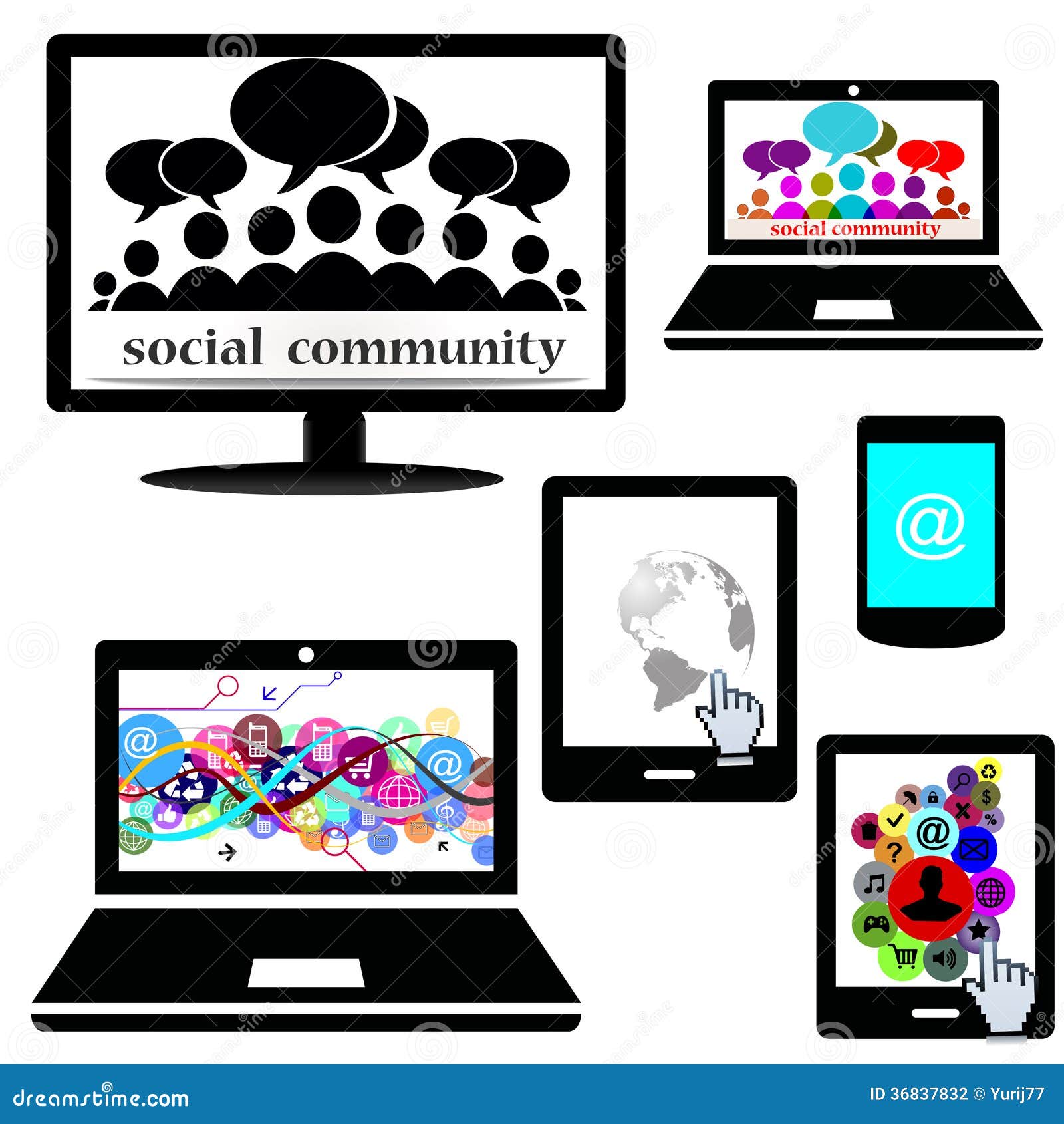 Laptop Computer Monitor Chat. Stock Vector - Illustration of black ...