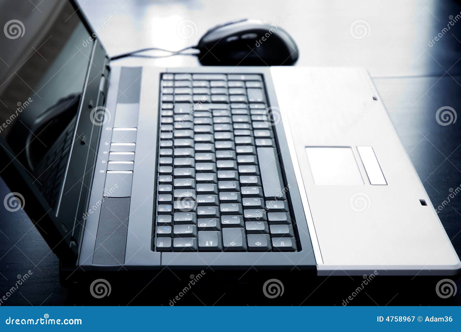 Laptop computer with mouse stock image. Image of mail - 4758967