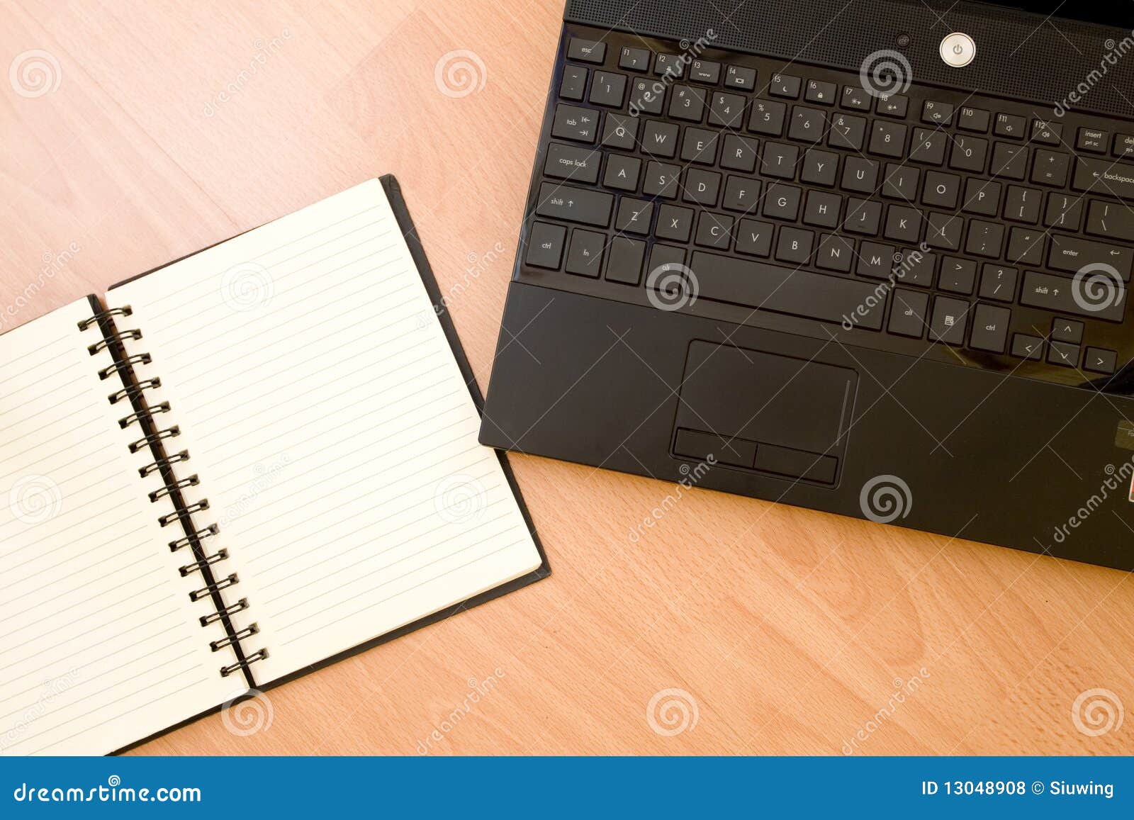 Laptop Computer with Notebook Stock Photo - Image of notebook, list ...