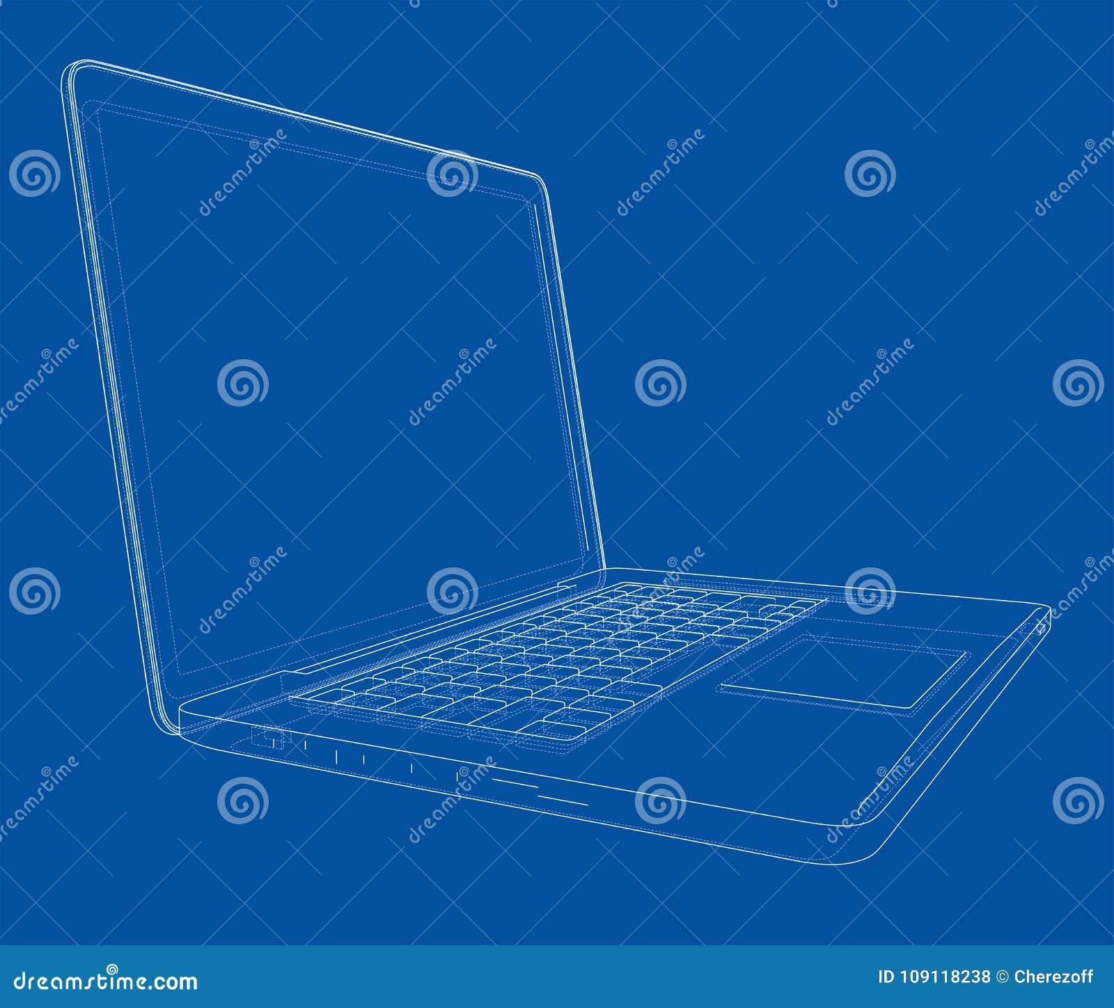 Laptop Computer Notebook Outline Vector Stock Vector - Illustration of ...