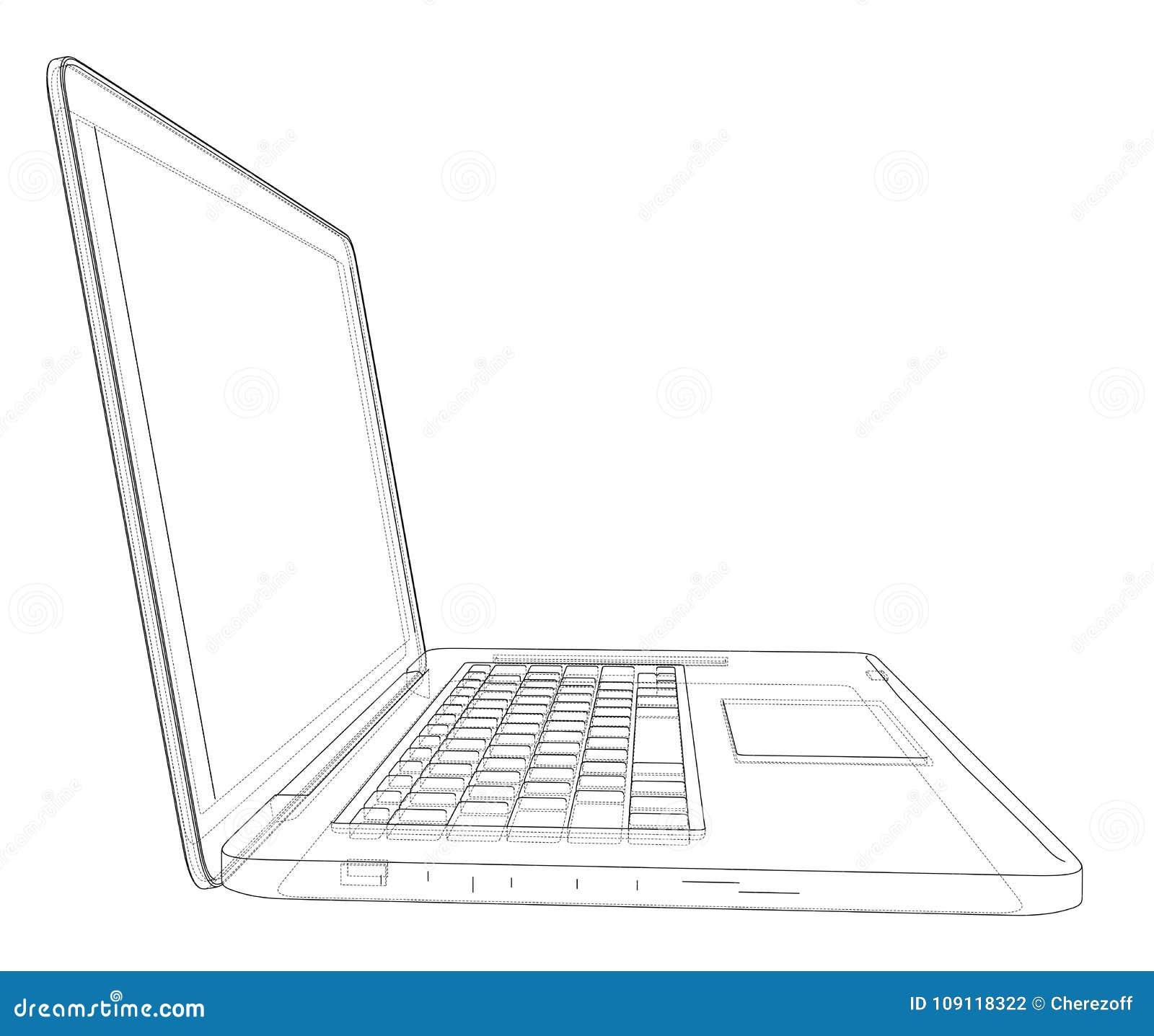 Laptop Computer Notebook Outline Vector Stock Vector - Illustration of ...