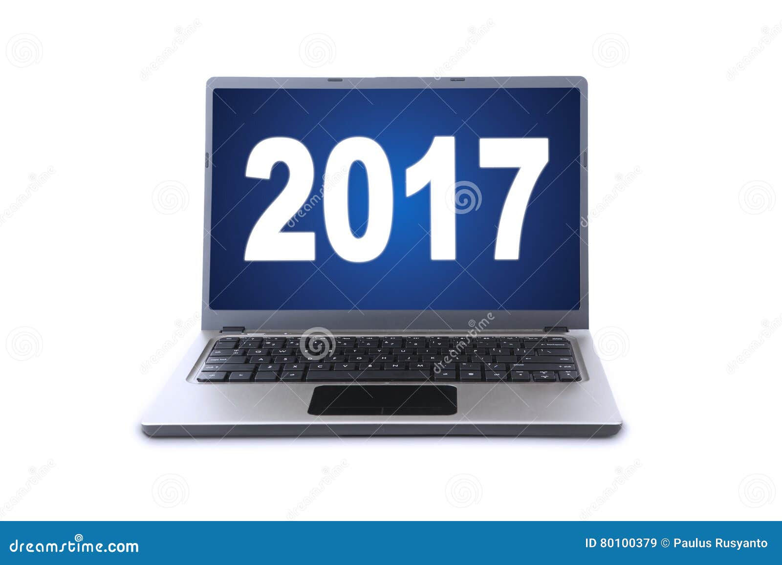 Laptop Computer with Numbers 2017 Stock Image - Image of connection ...