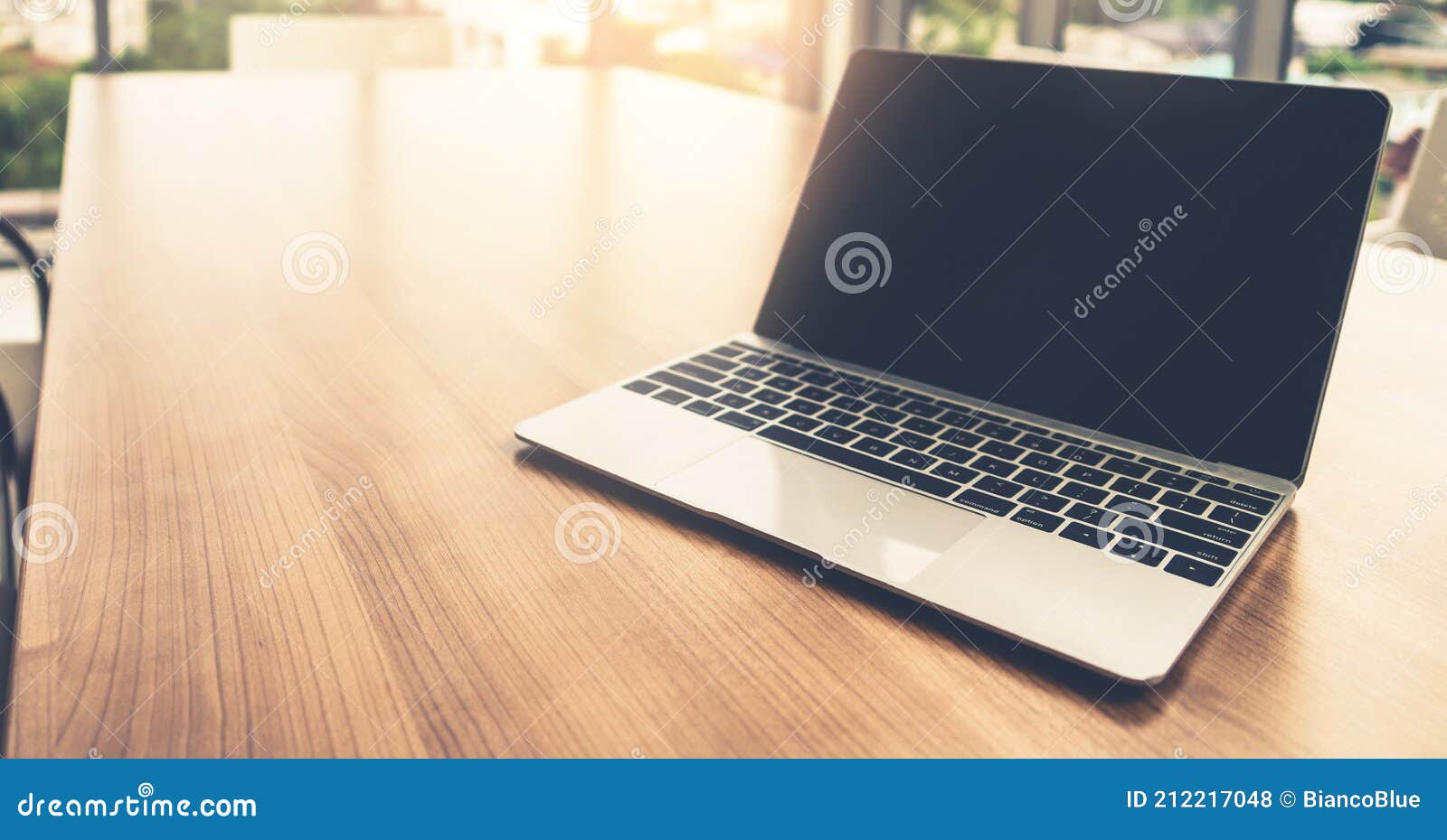 Laptop Computer on the Office Table. Stock Photo - Image of table ...