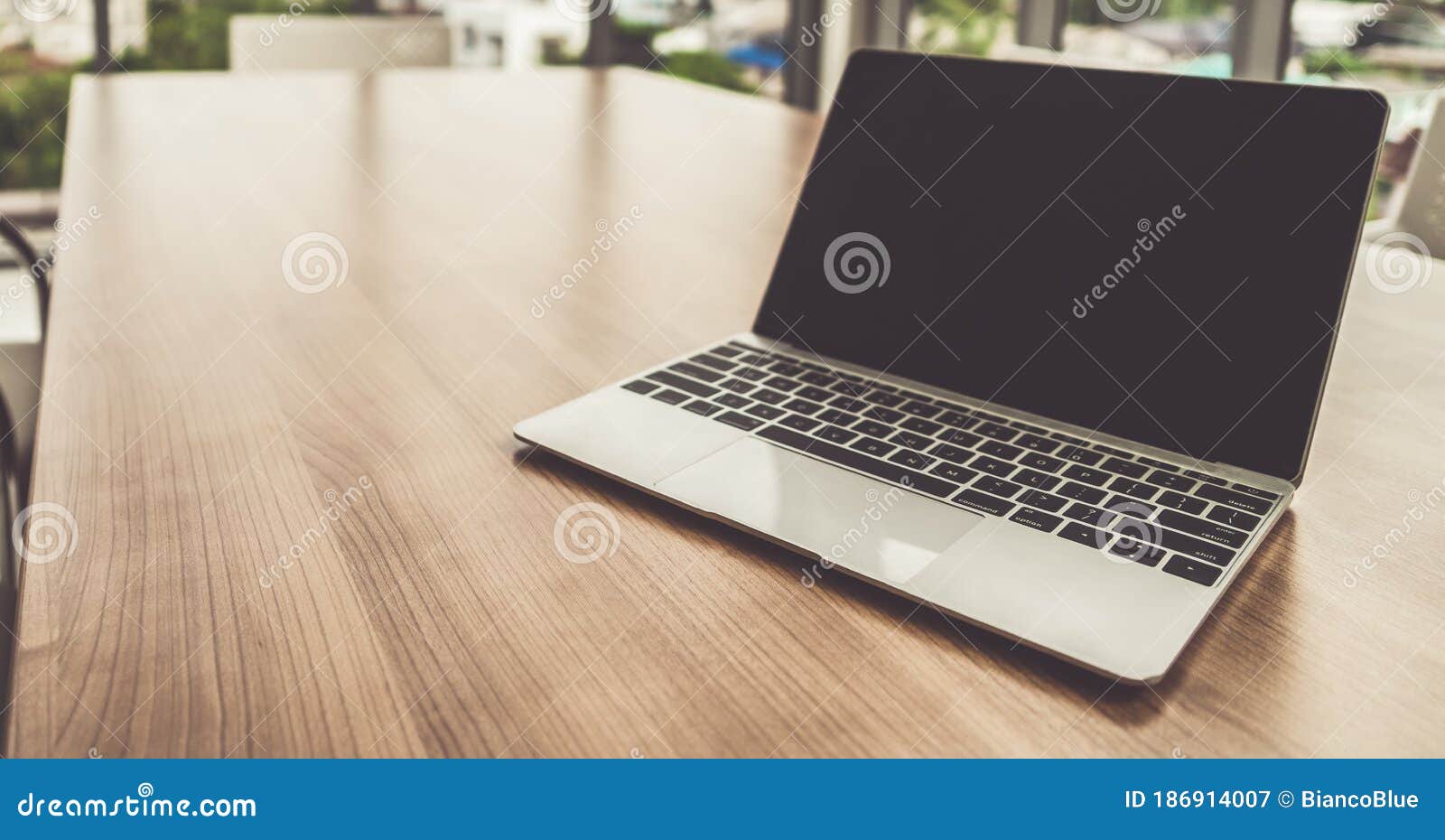 Laptop Computer on the Office Table Stock Image - Image of creative ...