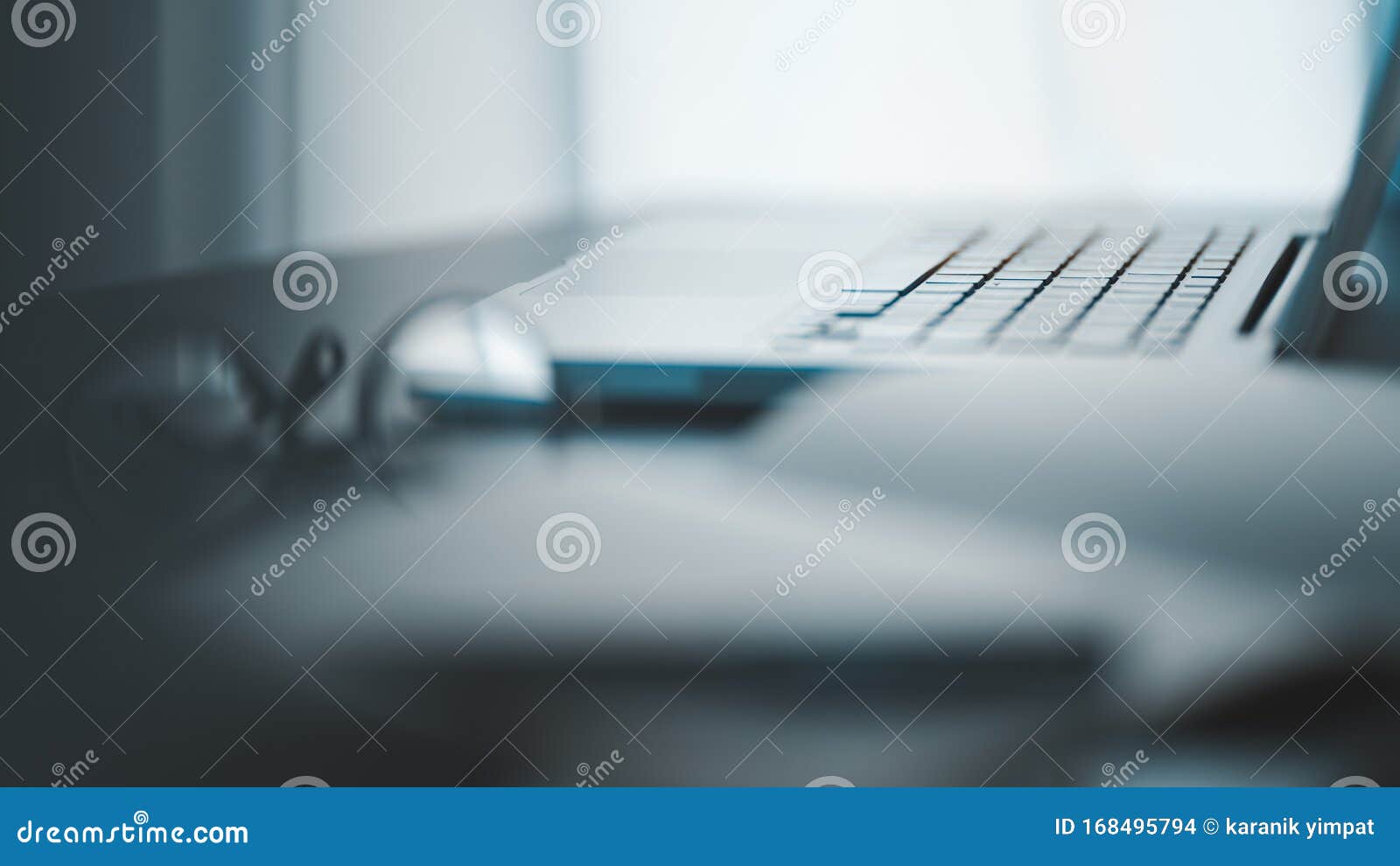 Laptop Computer at Office, Work Vs Relax Stock Photo - Image of ...