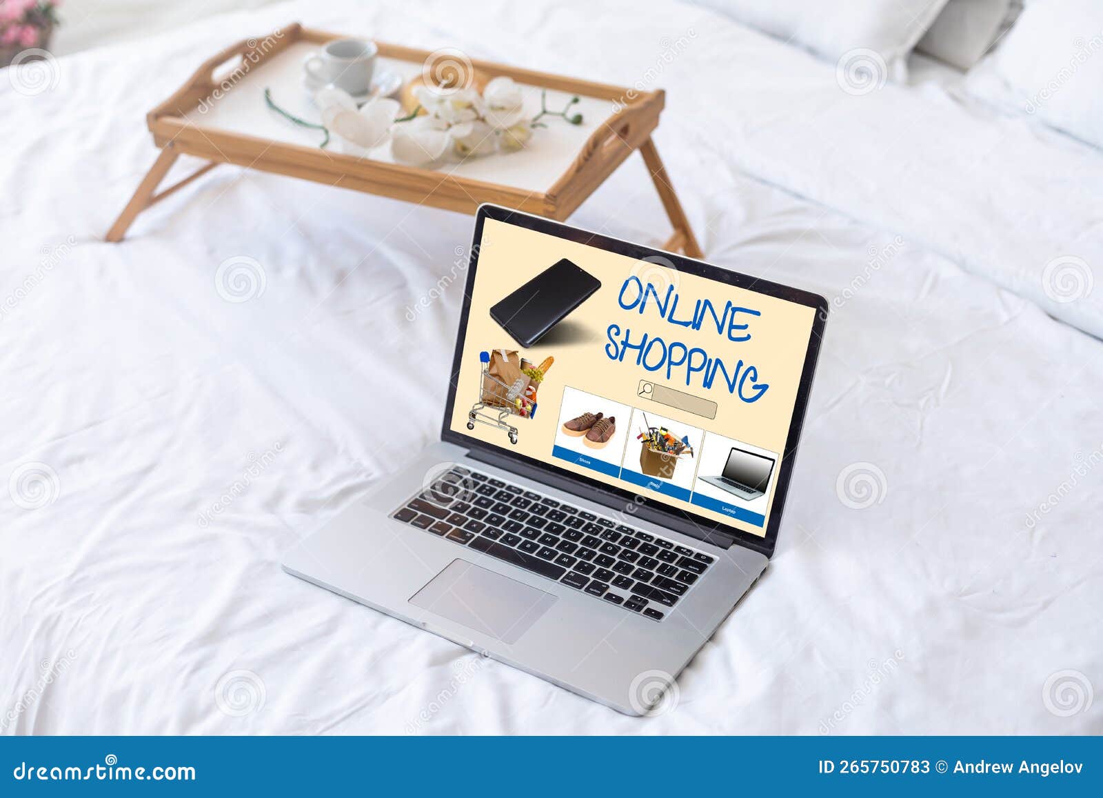 Laptop Computer. Online Shopping Concept. Editorial Stock Photo - Image ...