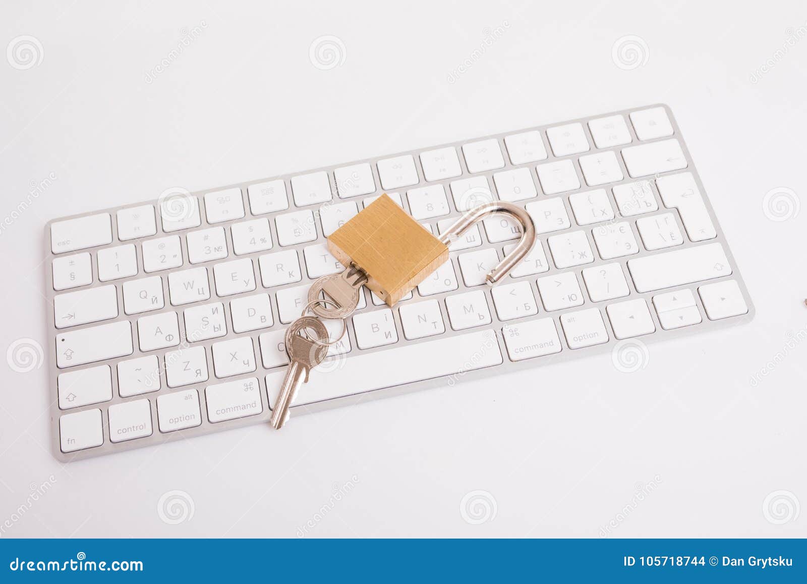 Laptop Computer with Open Lock and Keys Symbolizing Protection and ...