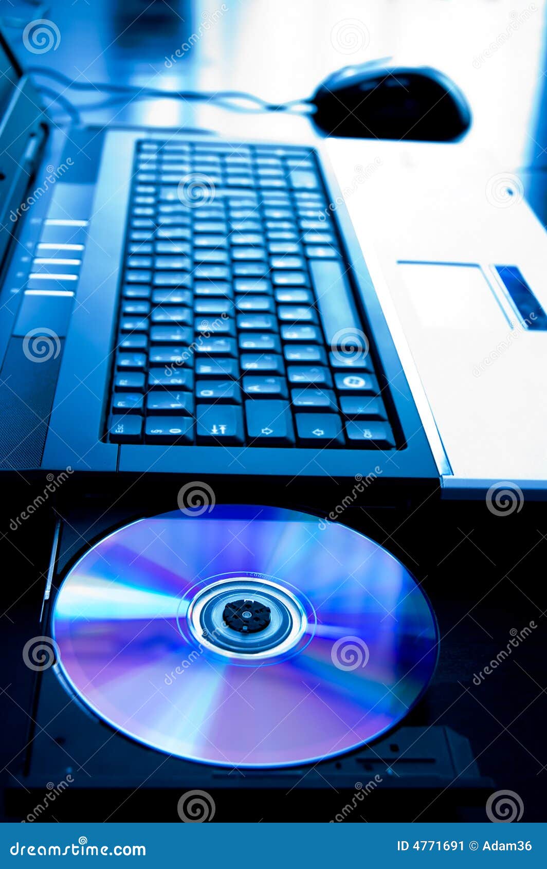 Laptop Computer with Opened Cd-tray Editorial Photo - Image of network ...