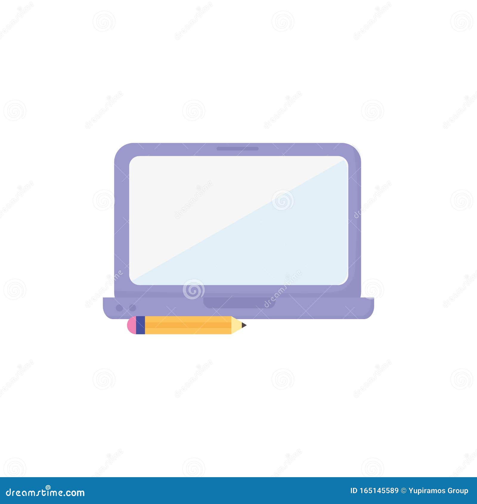 Laptop Computer and Pencil Education Learning Online Stock Vector ...