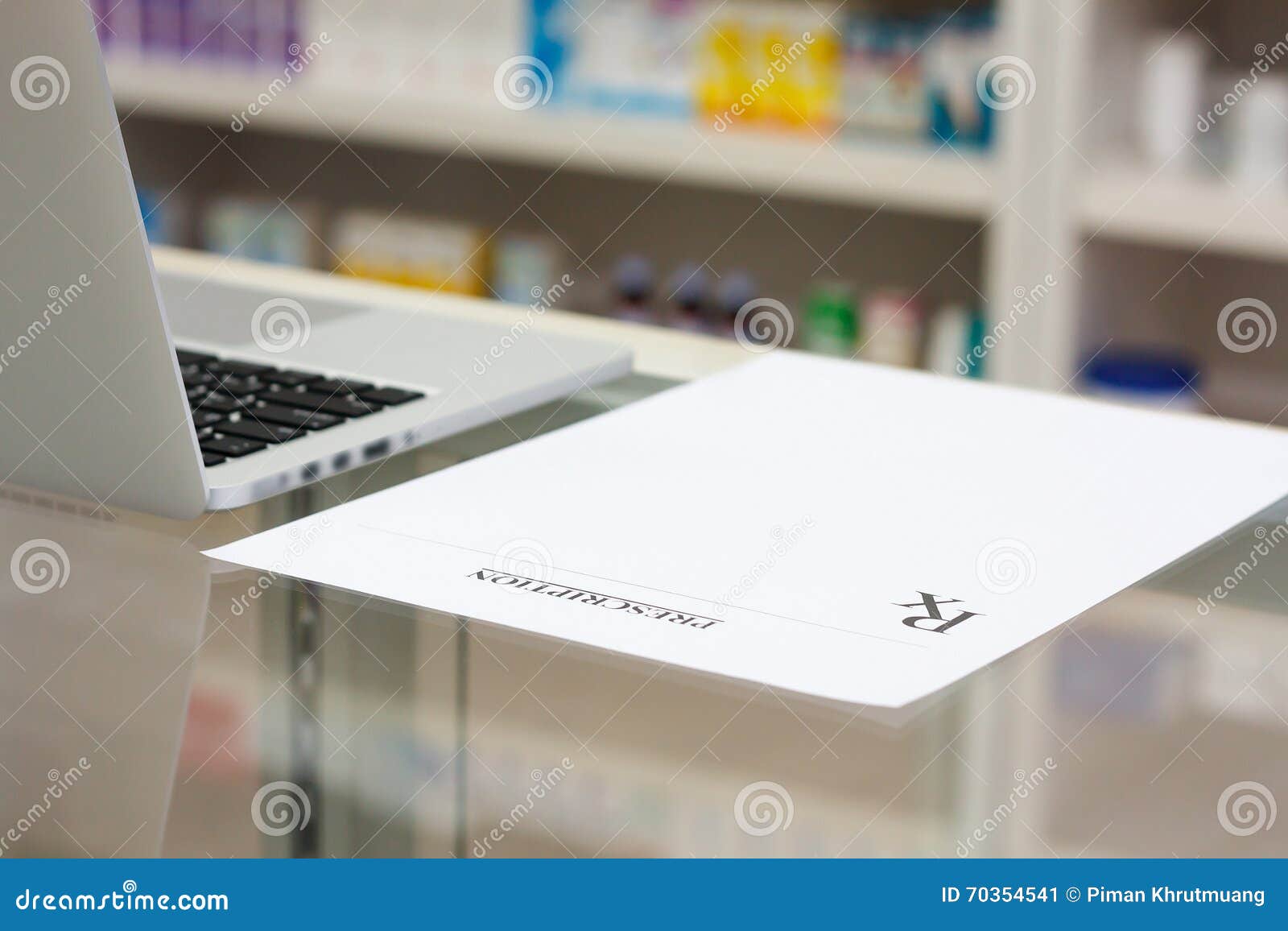 Laptop Computer in the Pharmacy Stock Image - Image of pharmaceutics ...