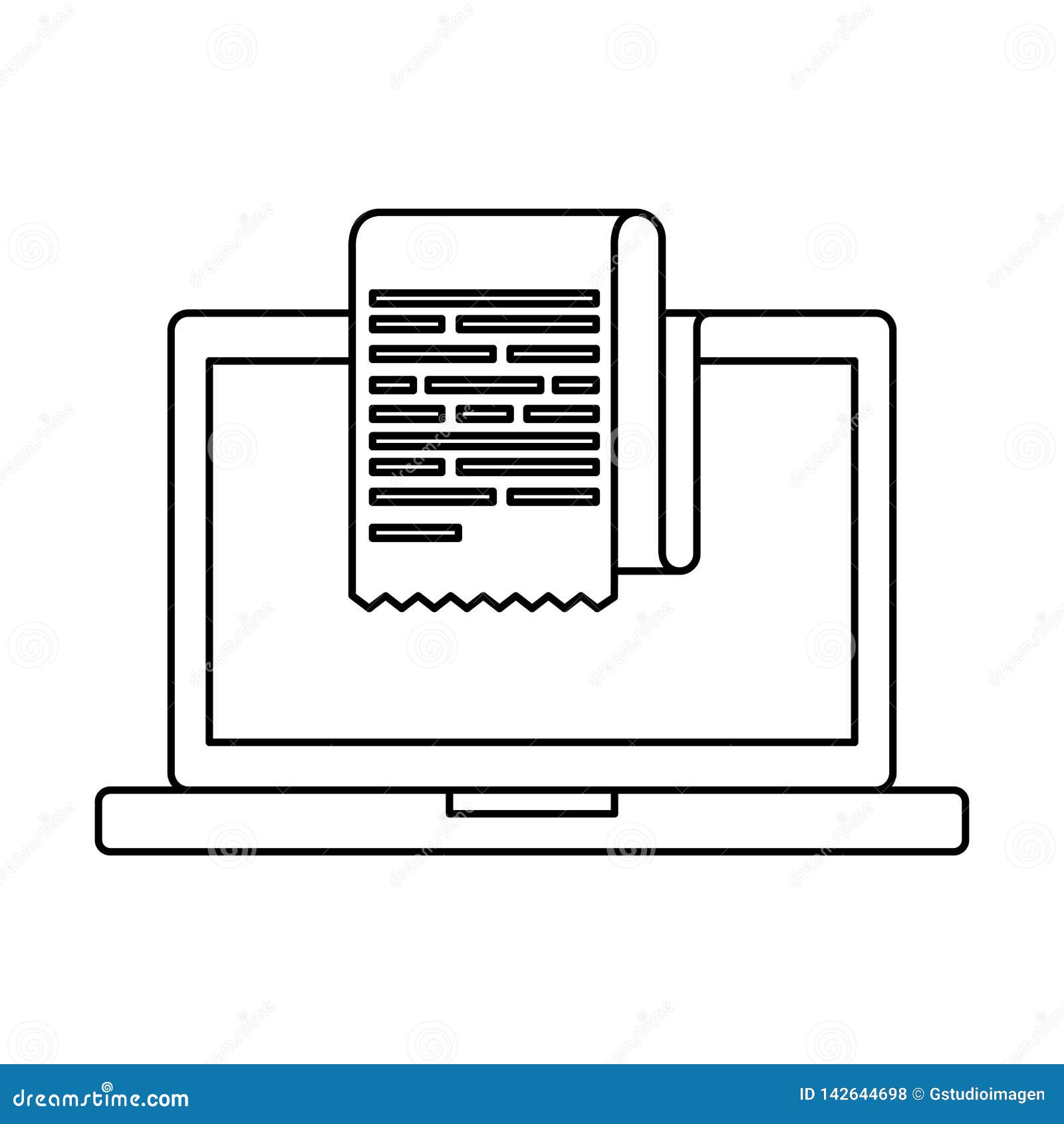 Laptop Computer with Receipt Stock Vector - Illustration of information ...