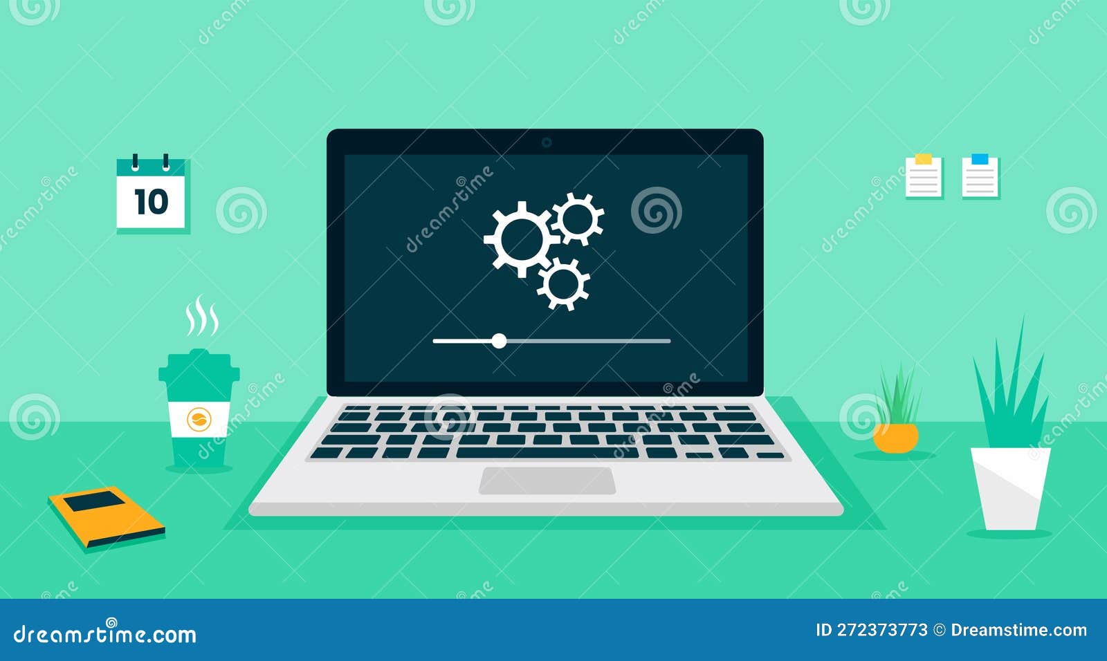 Laptop Computer Repair and Software Development Design. Laptop Desk ...