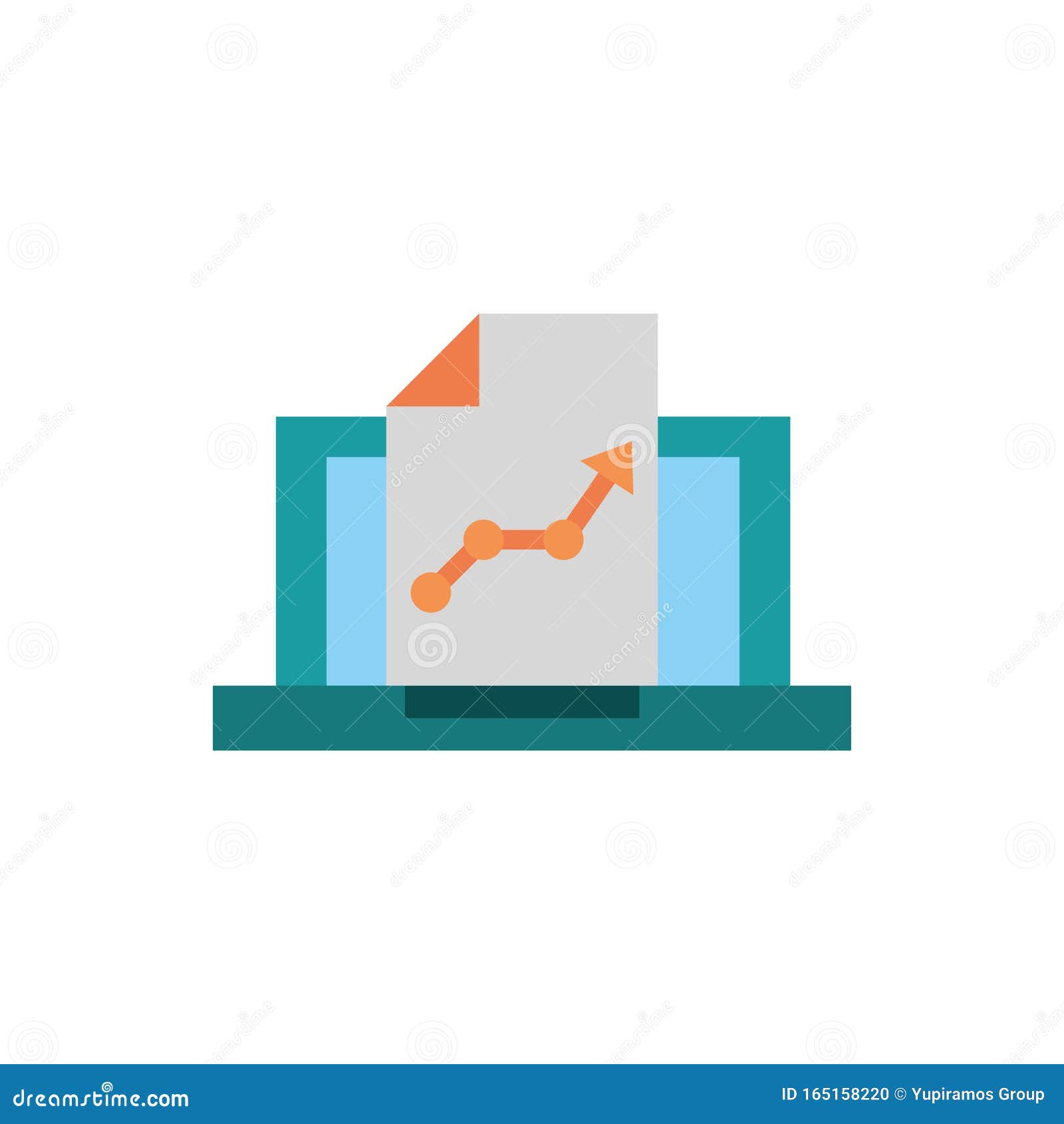 Laptop Computer Report Chart Business Strategy Icon Stock Vector ...