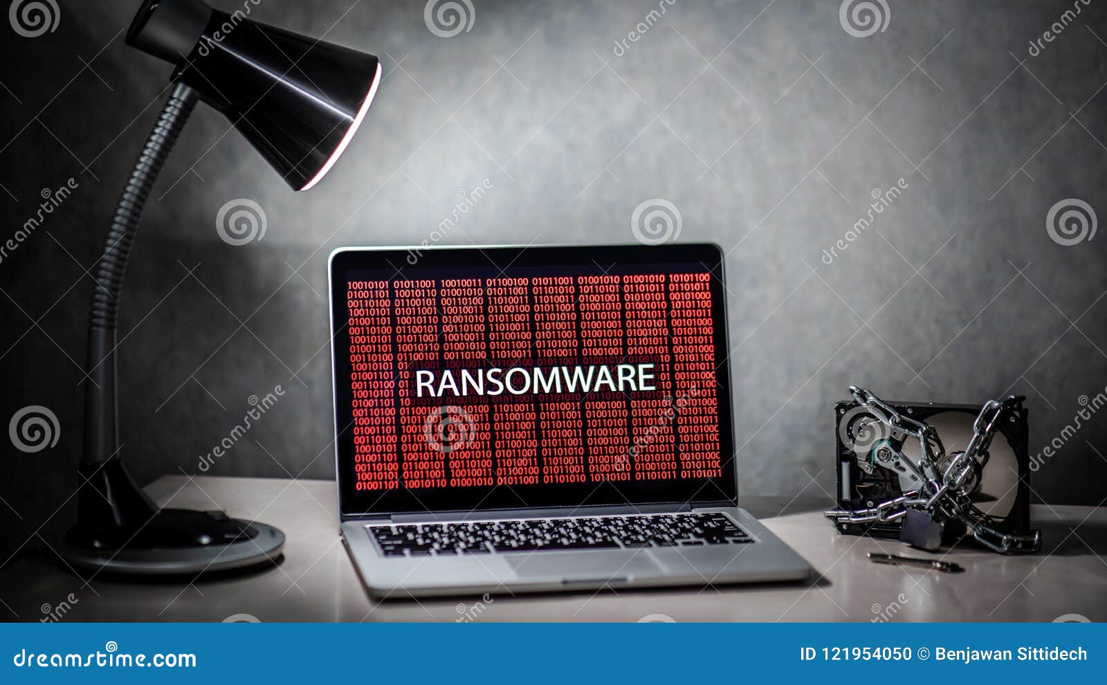 Laptop Computer Screen with Ransomware Attack Alert Stock Photo - Image ...