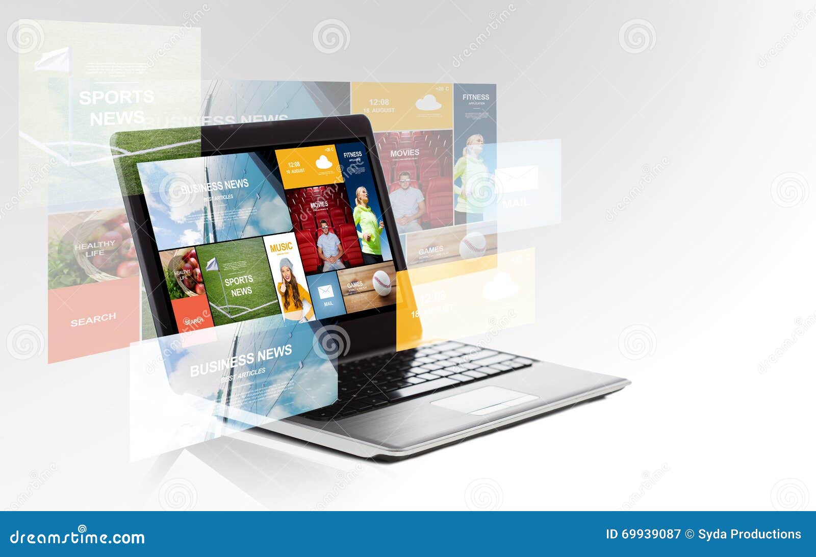 Laptop Computer with Screen Stock Illustration - Illustration of ...