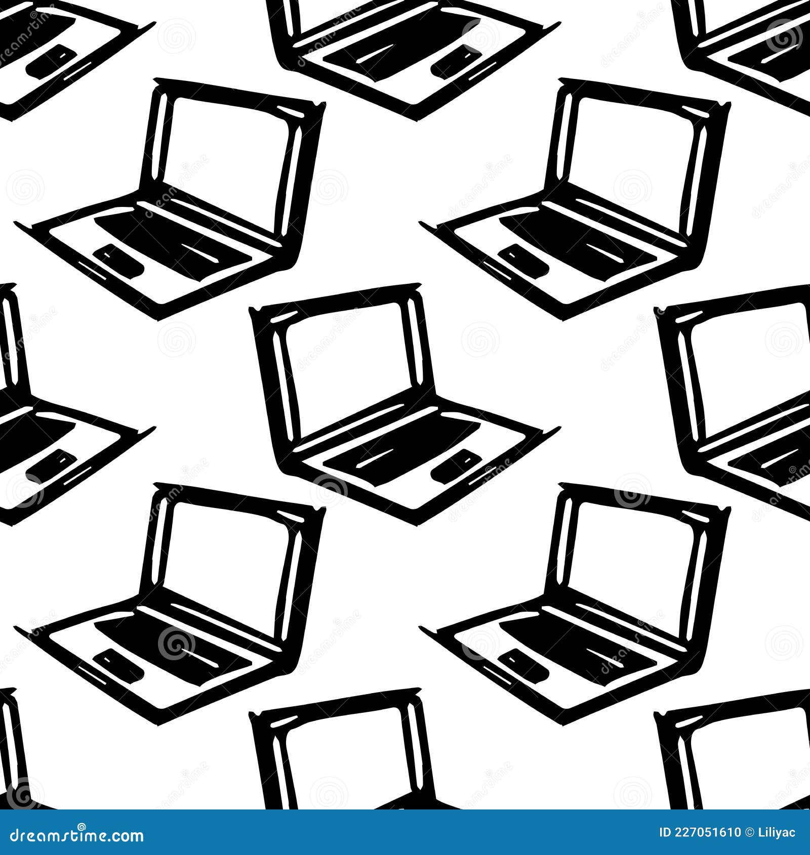 Laptop Computer Seamless Pattern for Business Outline Stock Vector ...