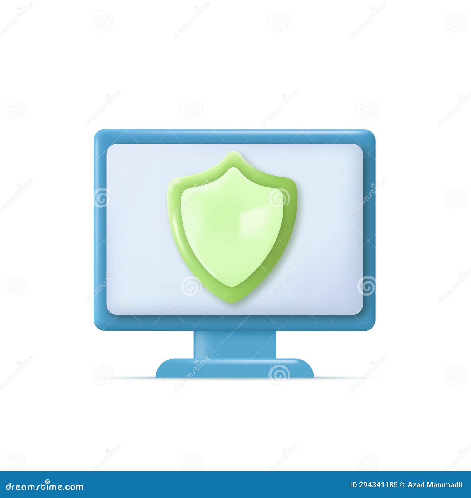 Laptop Computer with Security Shield Symbol. Vector Stock Vector ...