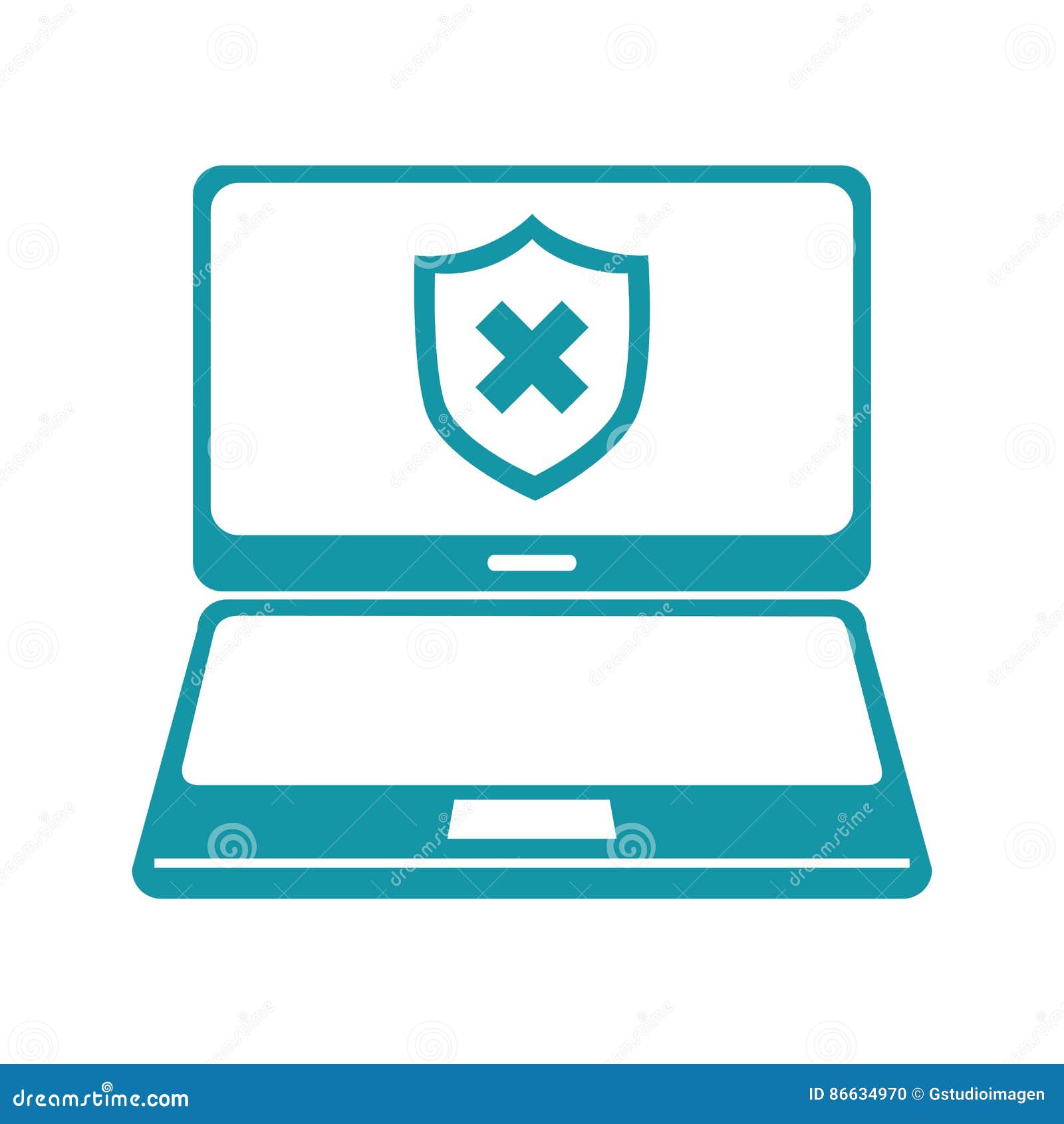 Laptop Computer with Security Symbol Stock Vector - Illustration of ...