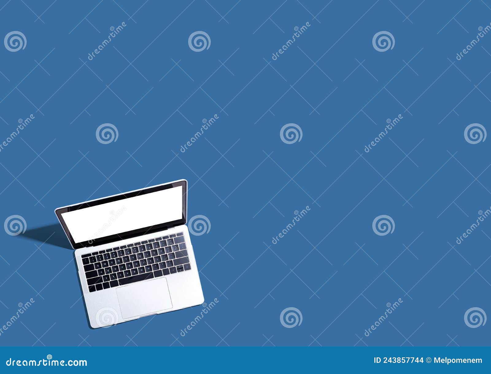 Laptop Computer with Shadow from Above Stock Photo - Image of flat ...