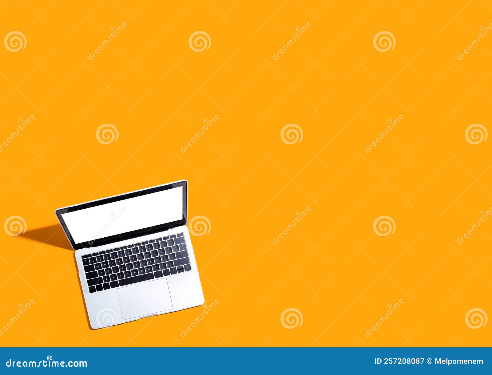 Laptop Computer with Shadow from Above Stock Image - Image of work ...