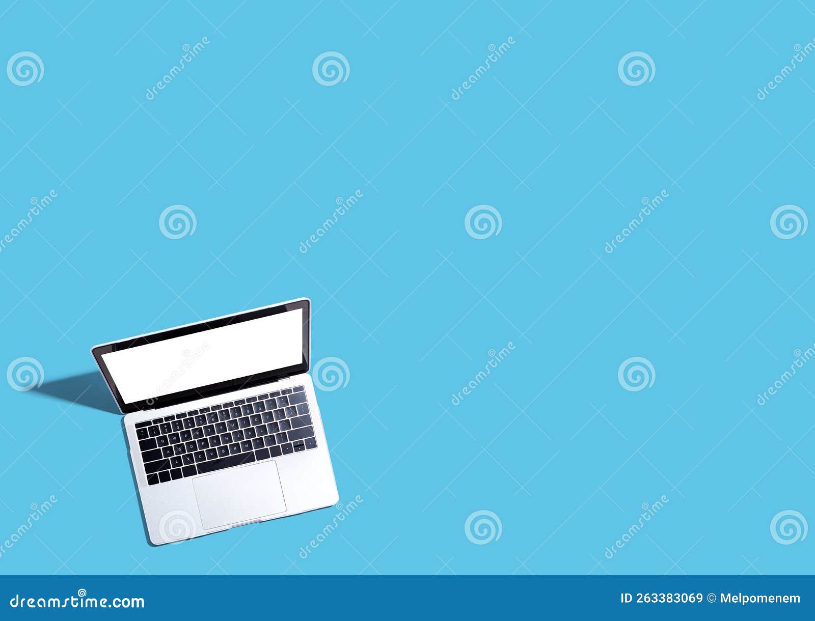 Laptop Computer with Shadow from Above Stock Image - Image of finance ...