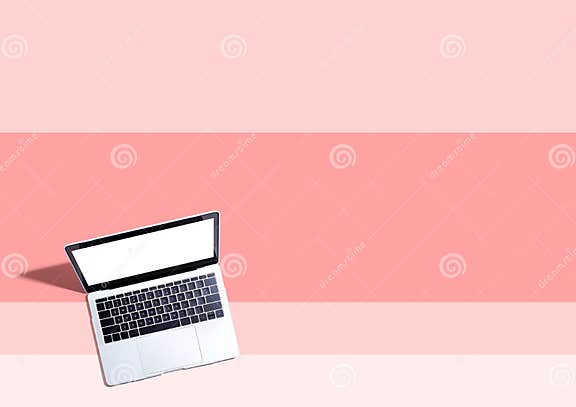 Laptop Computer with Shadow from Above Stock Photo - Image of business ...