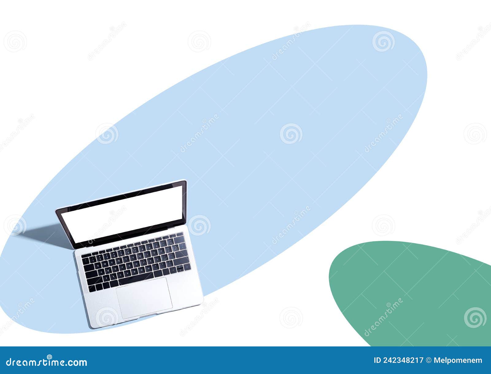 Laptop Computer with Shadow from Above Stock Image - Image of marketing ...