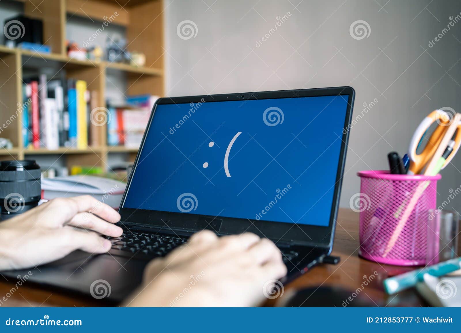 Laptop Computer Showing Its Screen with Blue Screen when it Has a ...