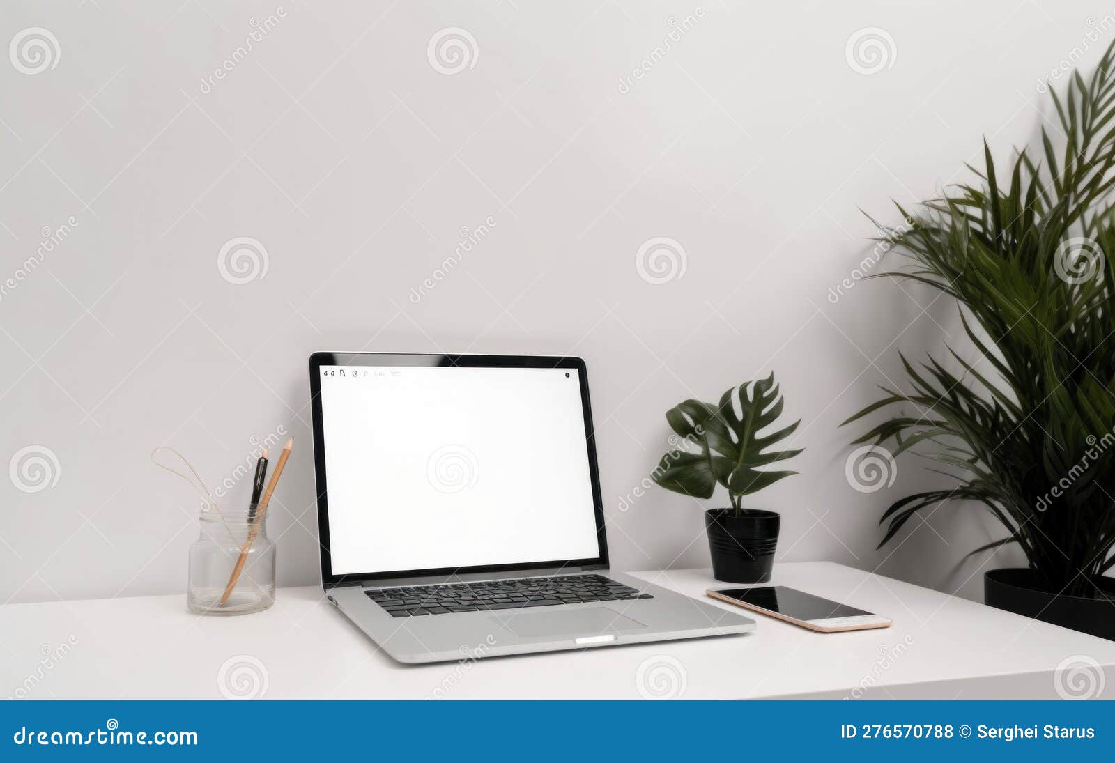 A Laptop Computer Sitting on Top of a White Desk. AI Generative Image ...