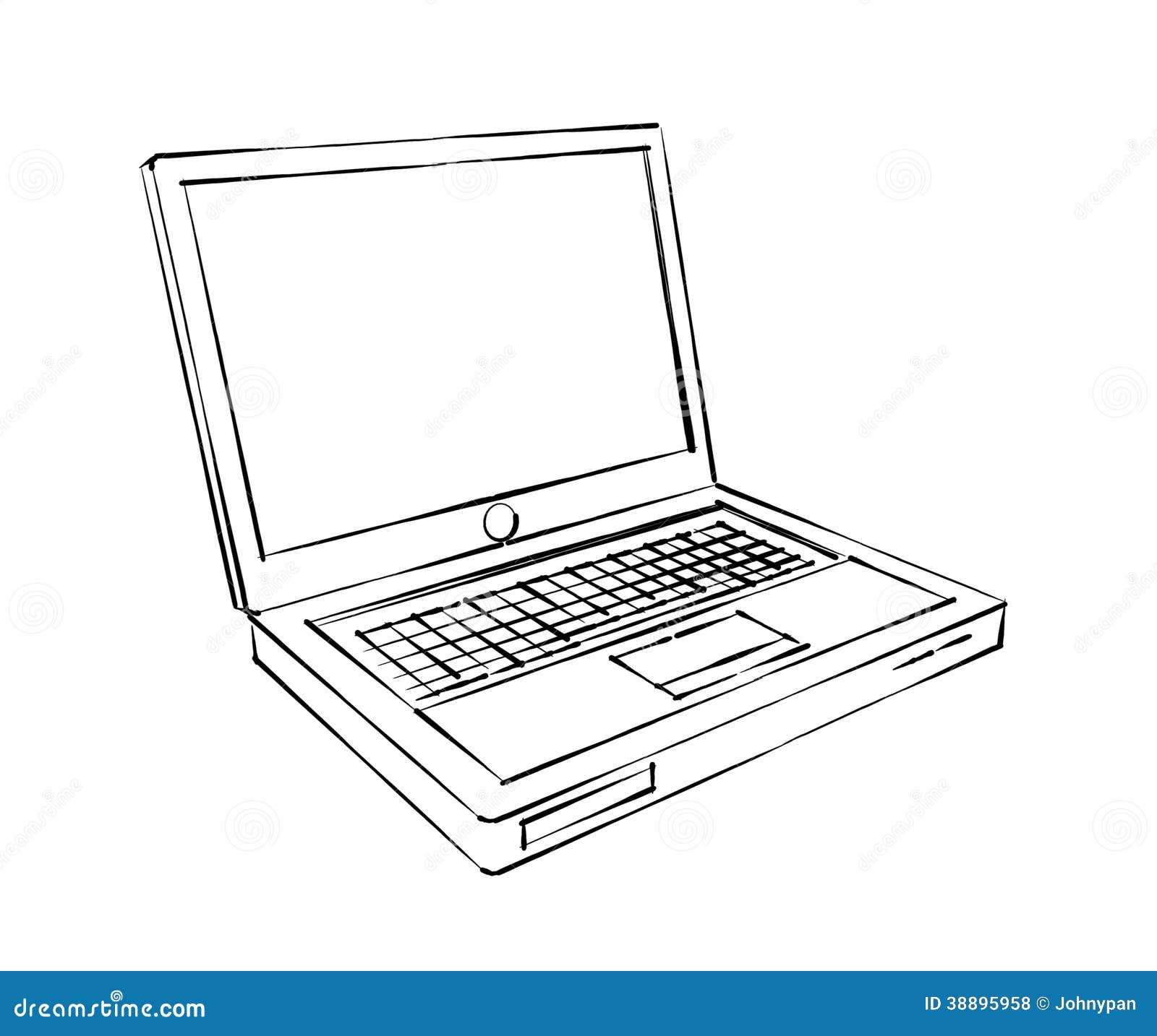 Laptop computer sketch stock illustration. Illustration of internet ...