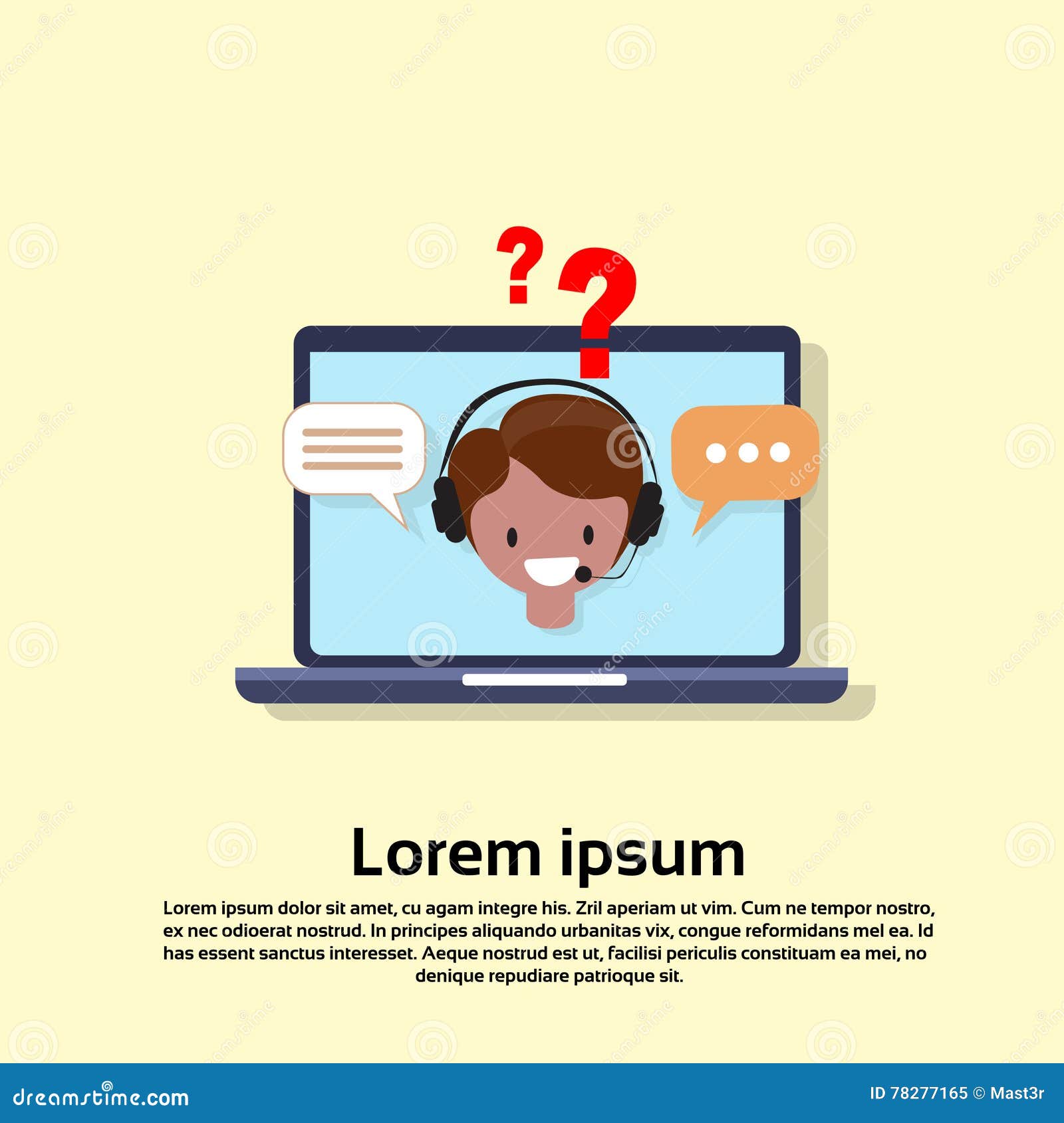 Laptop Computer Support Service Online Chat Consultation Stock Vector ...