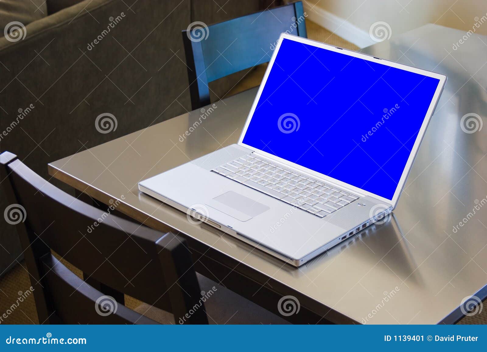 Laptop Computer on Table stock image. Image of trackpad - 1139401