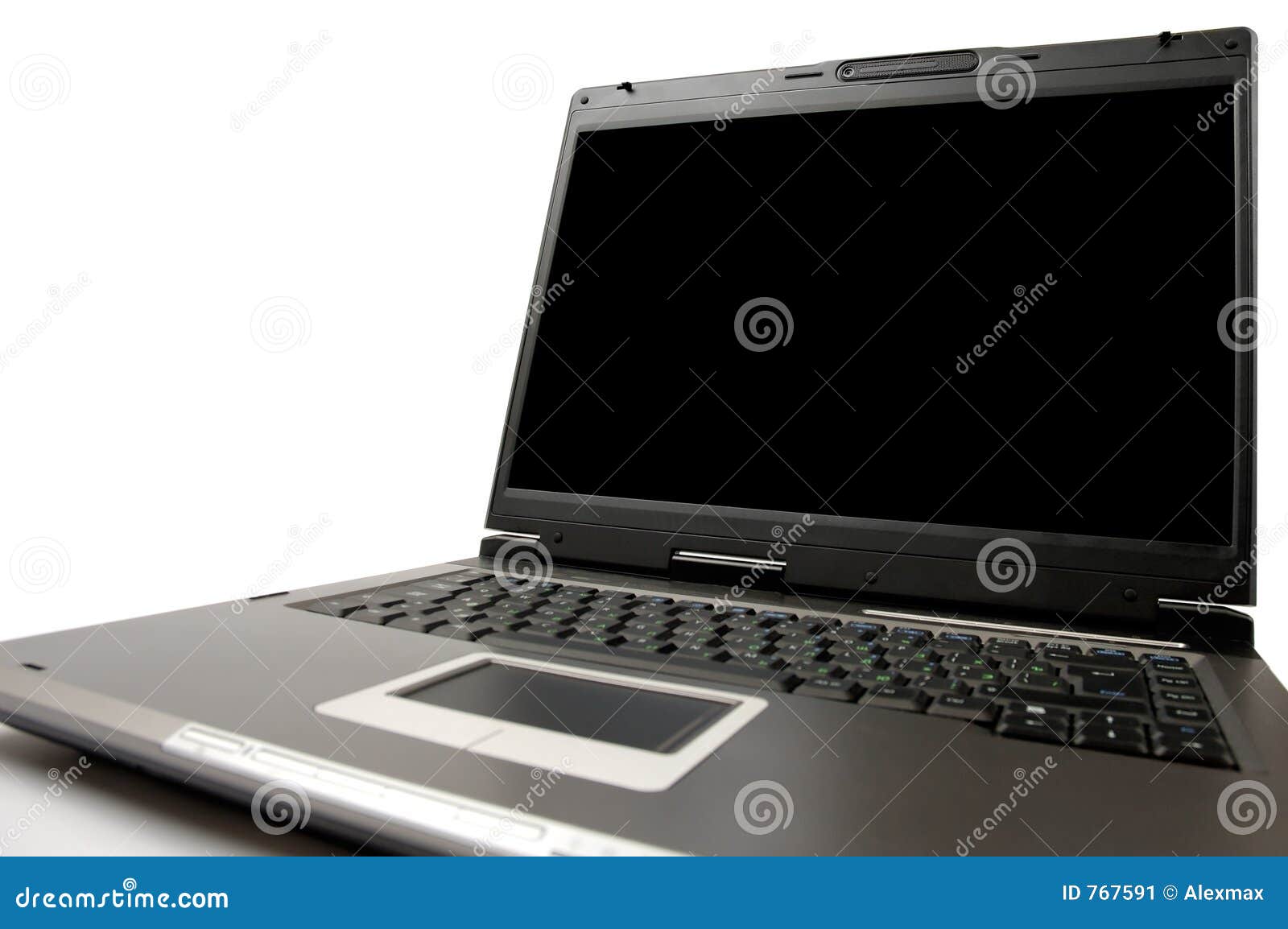 Laptop Computer on a Table Close-up Isolated Stock Image - Image of ...
