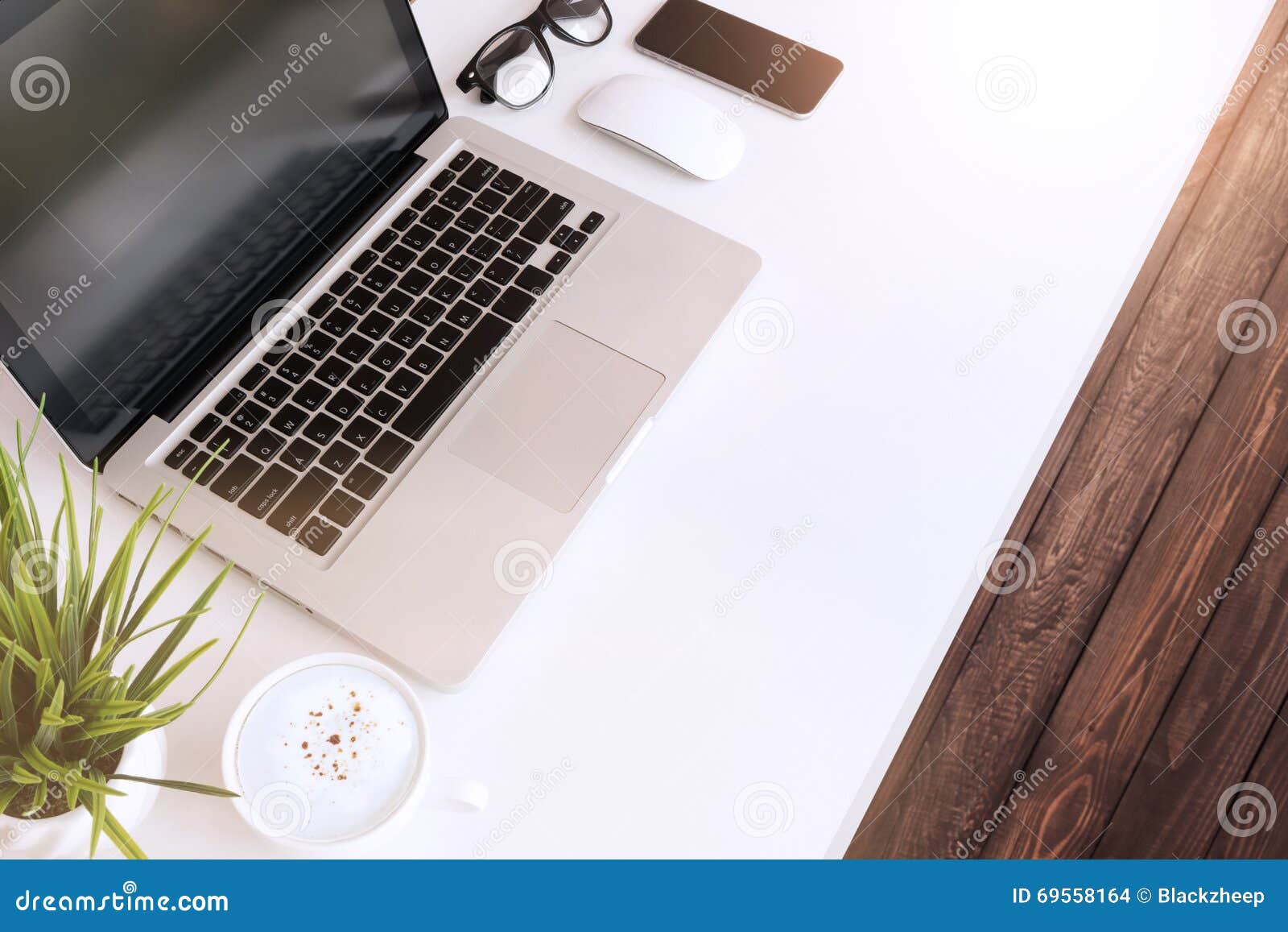 Laptop Computer On Table Workspace Stock Photography | CartoonDealer ...