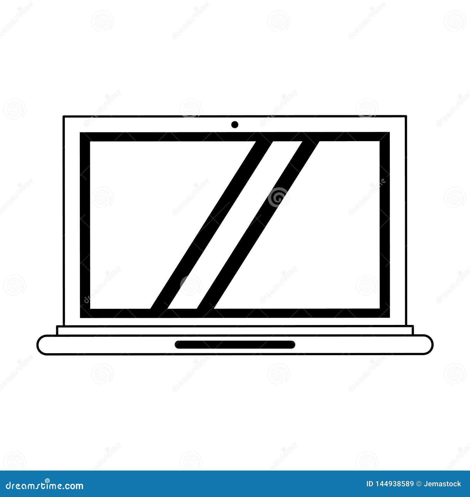 Laptop Computer Technology in Black and White Stock Vector ...