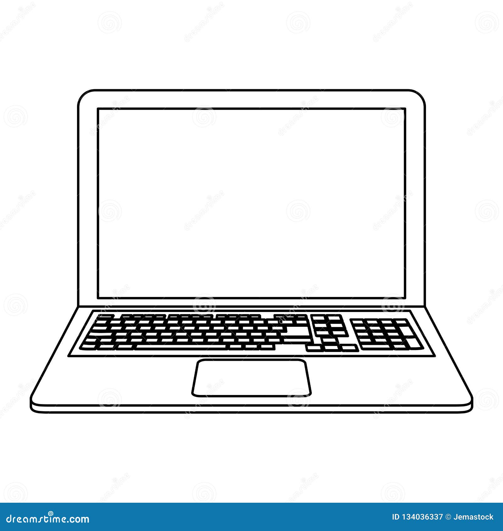 Laptop Computer Technology Black and White Stock Vector - Illustration ...