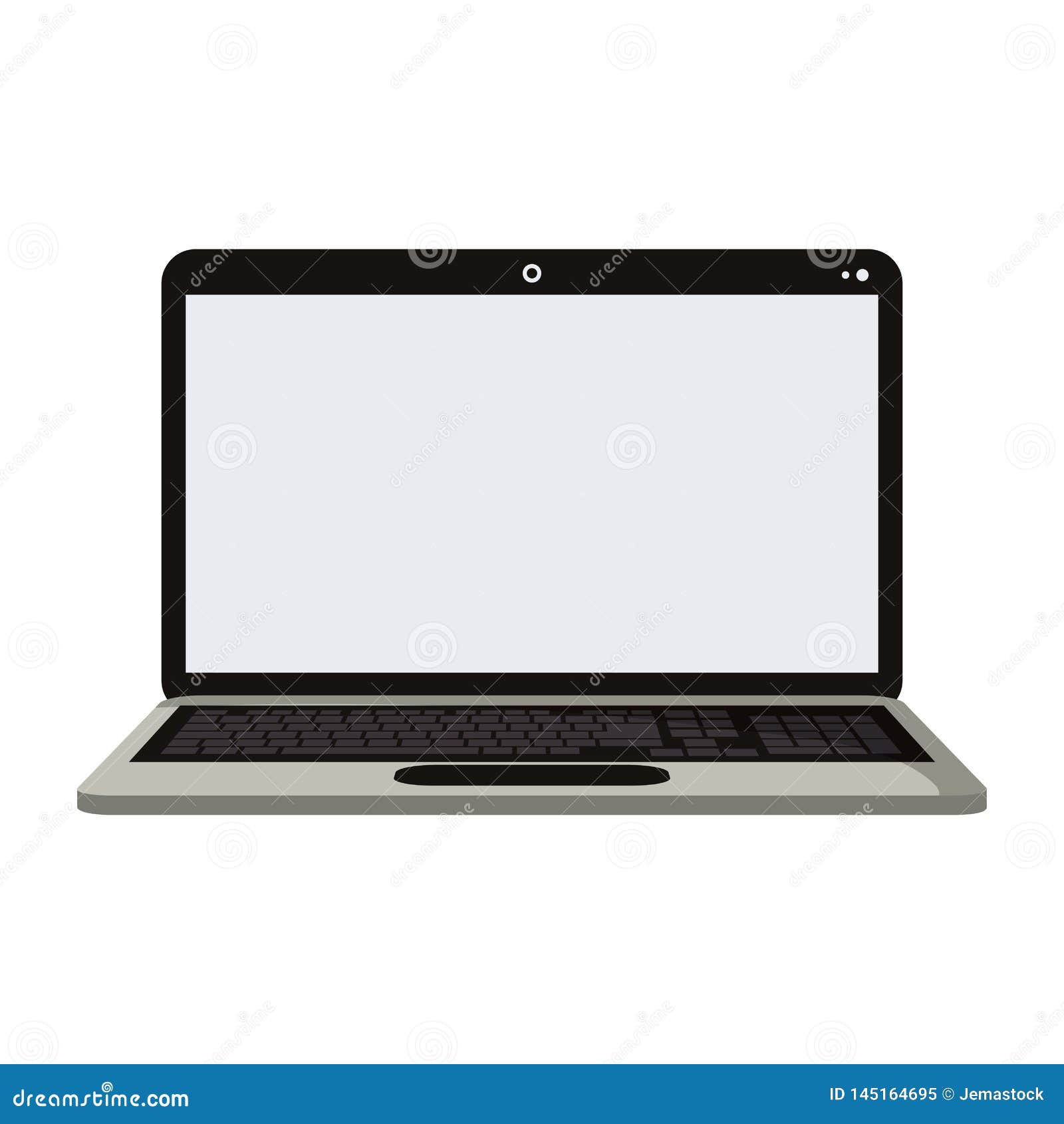 Laptop Computer Technology Frontview Stock Vector - Illustration of ...