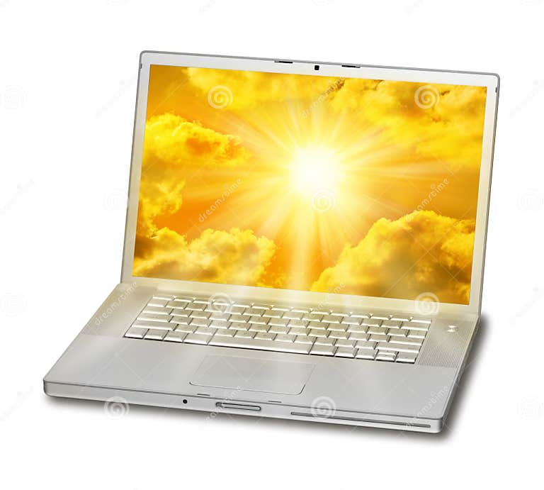 Laptop Computer Technology Isolated Stock Image - Image of cloud ...