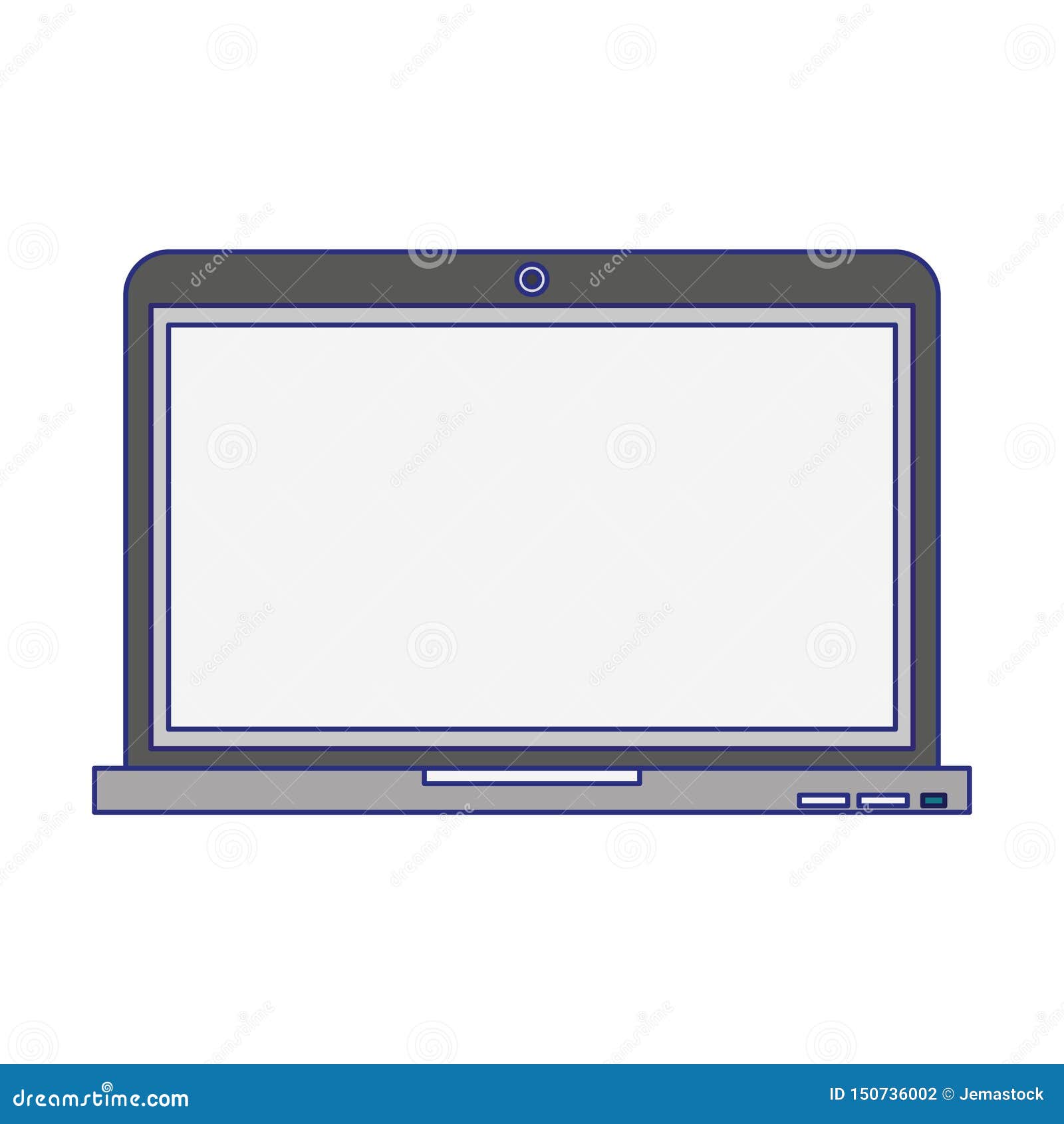 Laptop Computer Technology Symbol Isolated Blue Lines Stock Vector ...