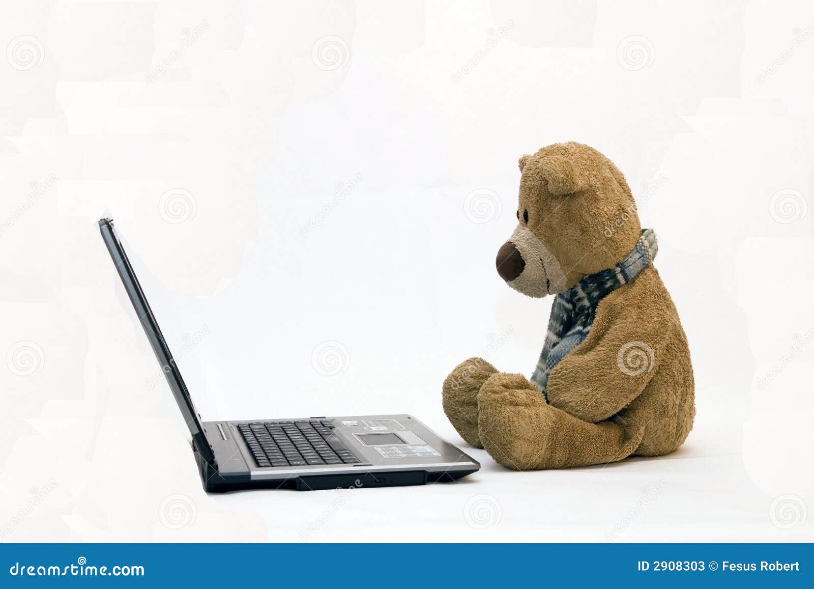 LAPTOP COMPUTER and TEDDY BEAR Stock Image - Image of laptop, object ...