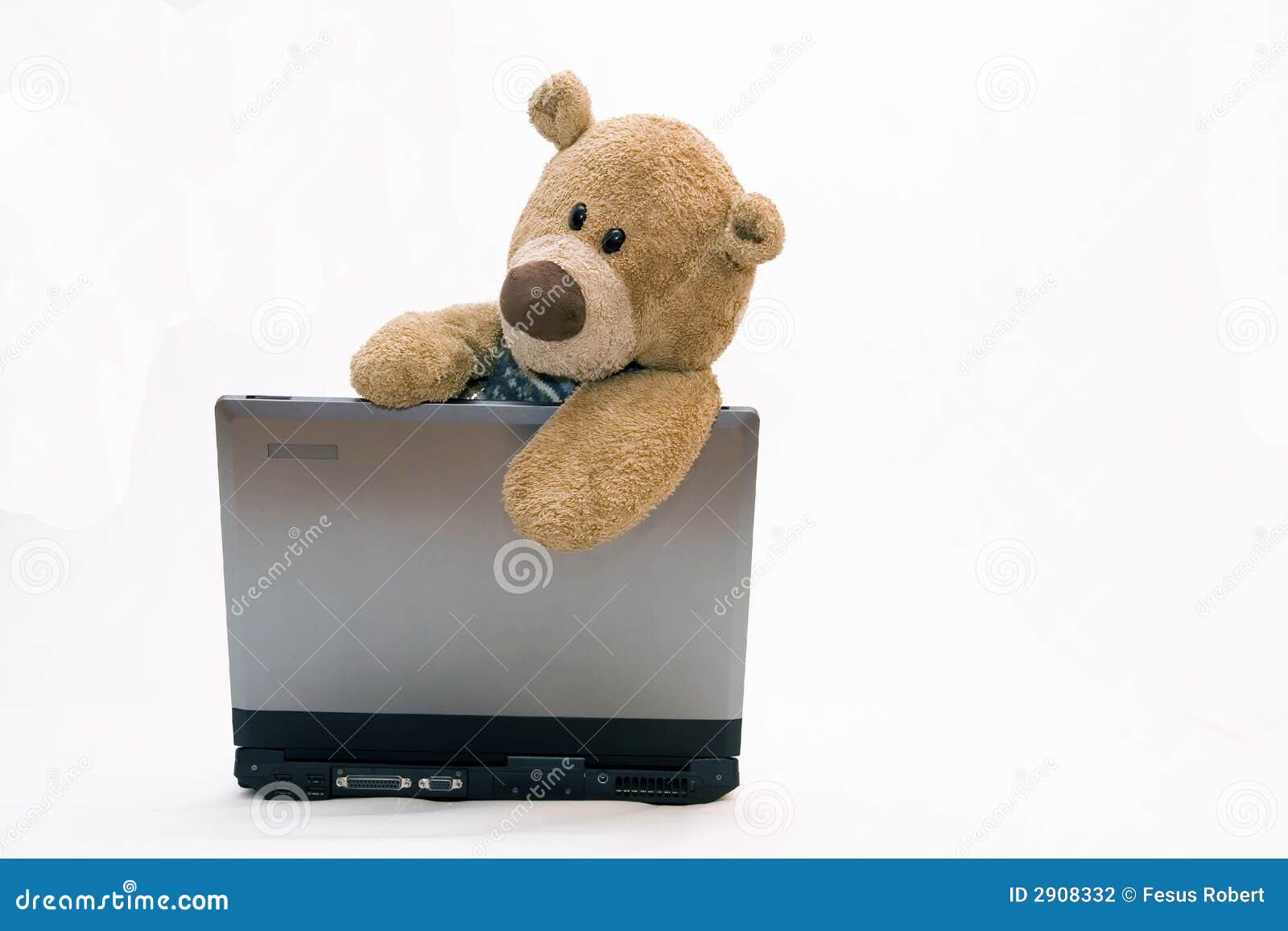 LAPTOP COMPUTER and TEDDY BEAR Stock Photo - Image of machine, fluffy ...