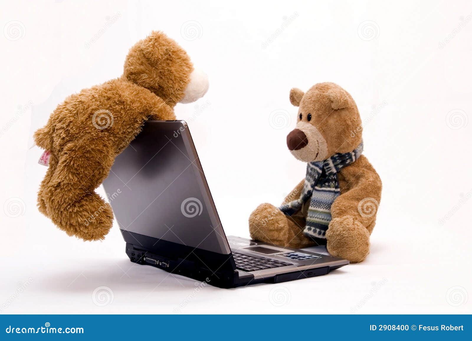 LAPTOP COMPUTER and TEDDY BEAR Stock Photo - Image of laptop, teddybear ...