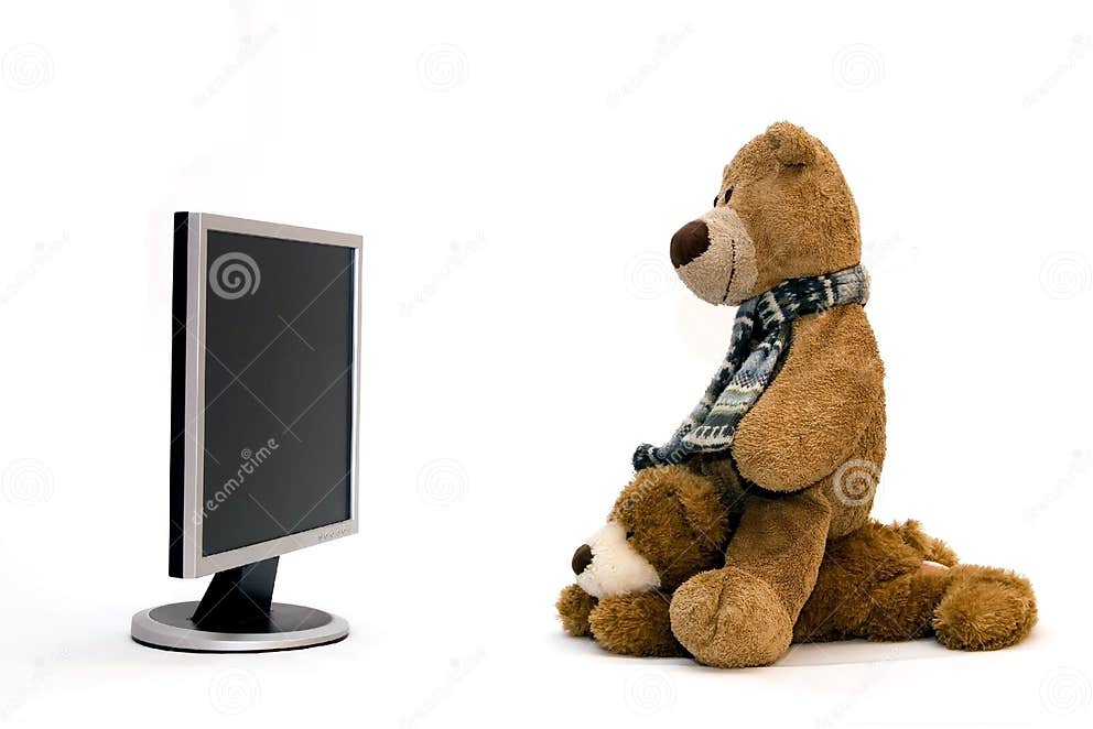 LAPTOP COMPUTER and TEDDY BEAR Stock Photo - Image of silver, soft: 2908488