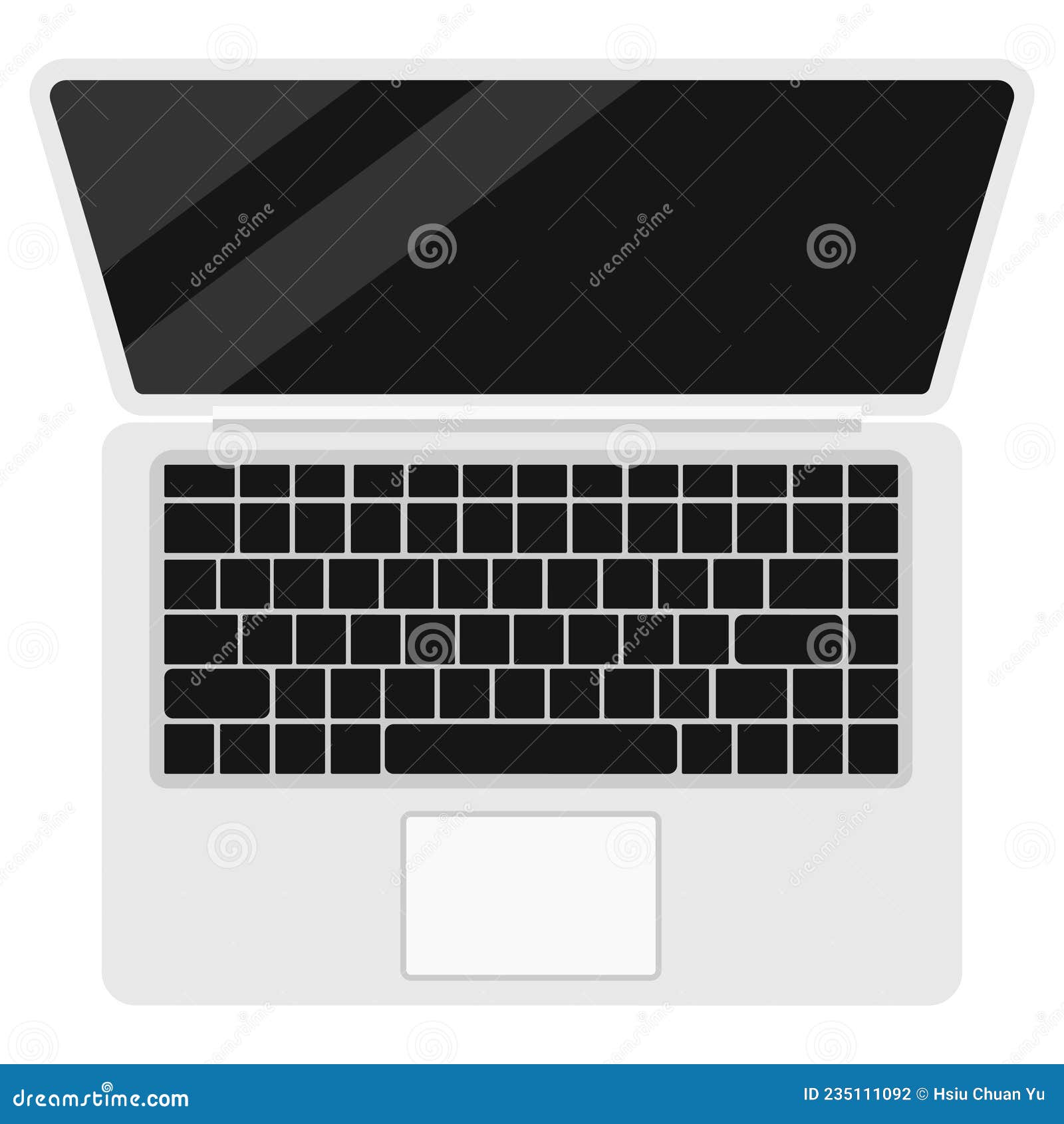 Laptop Computer from Top View Stock Vector - Illustration of vector ...