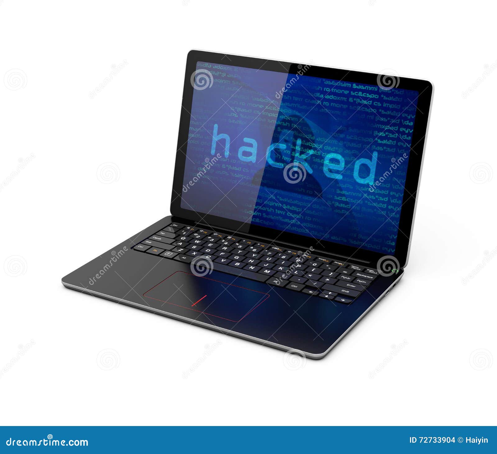 Laptop Computer Under Hacker S Attack Stock Illustration - Illustration ...